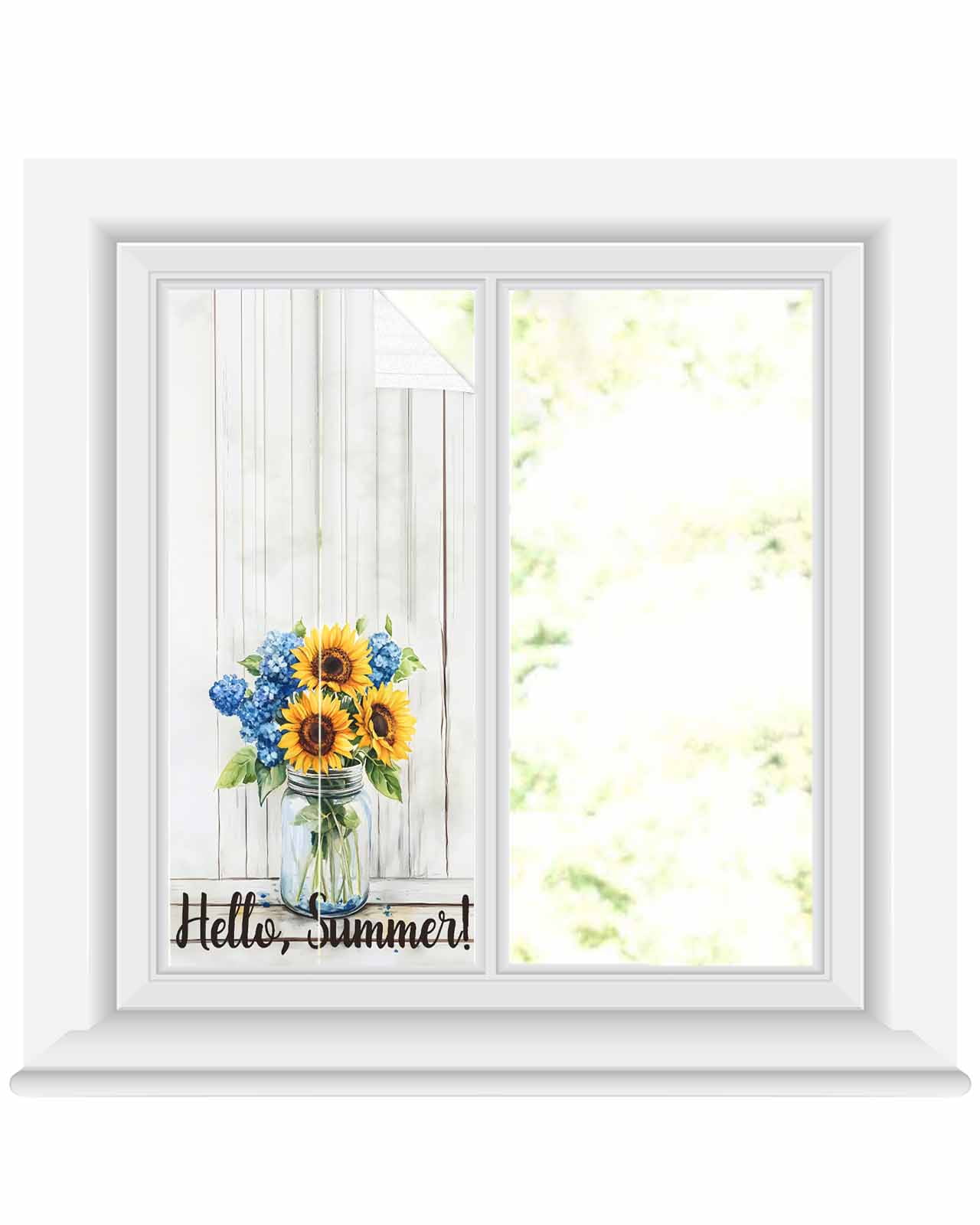 Window Privacy Film Summer Stained Glass Window Film Decorative Sun ...