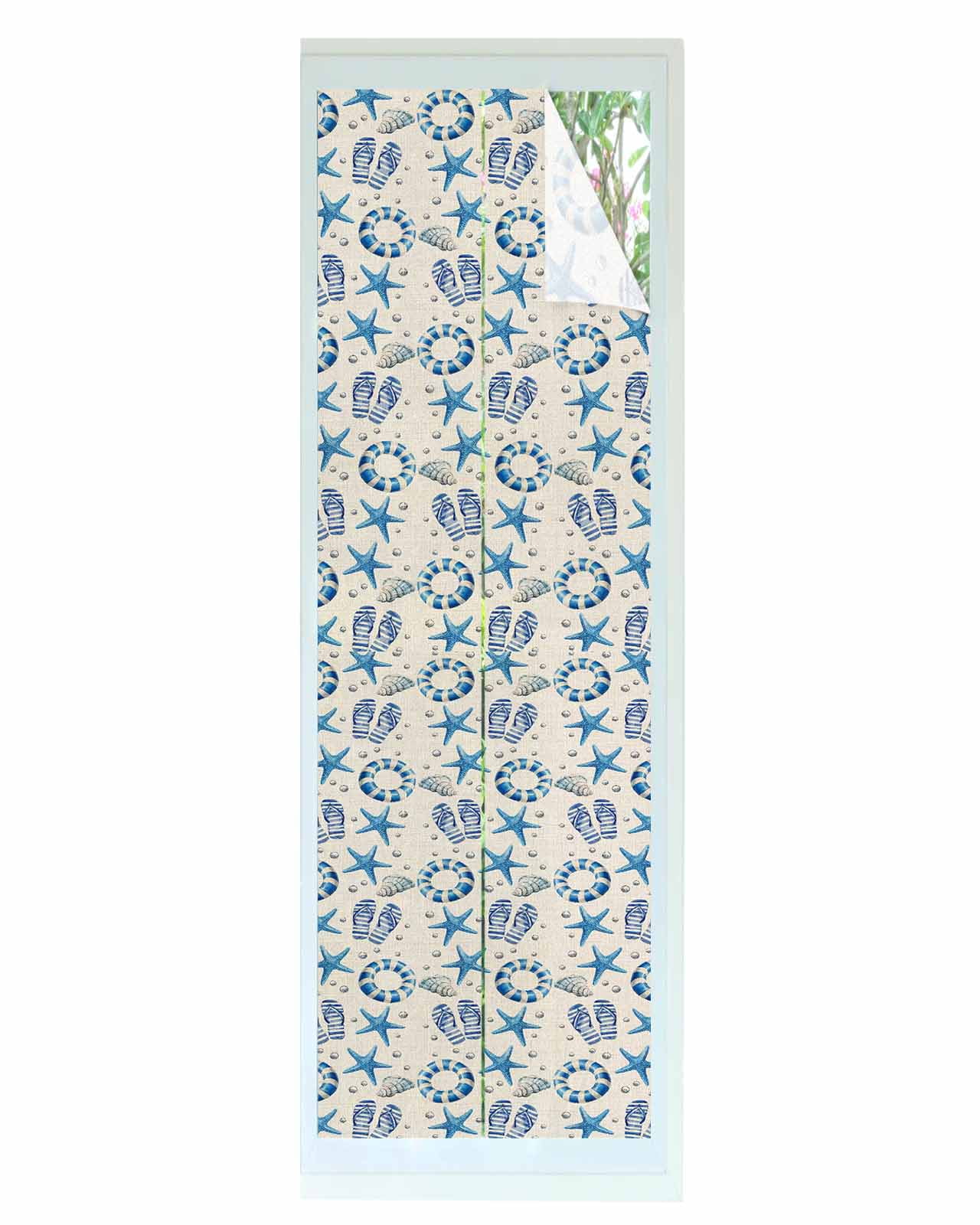 Window Privacy Film Summer Starfish Stained Glass Window Film ...