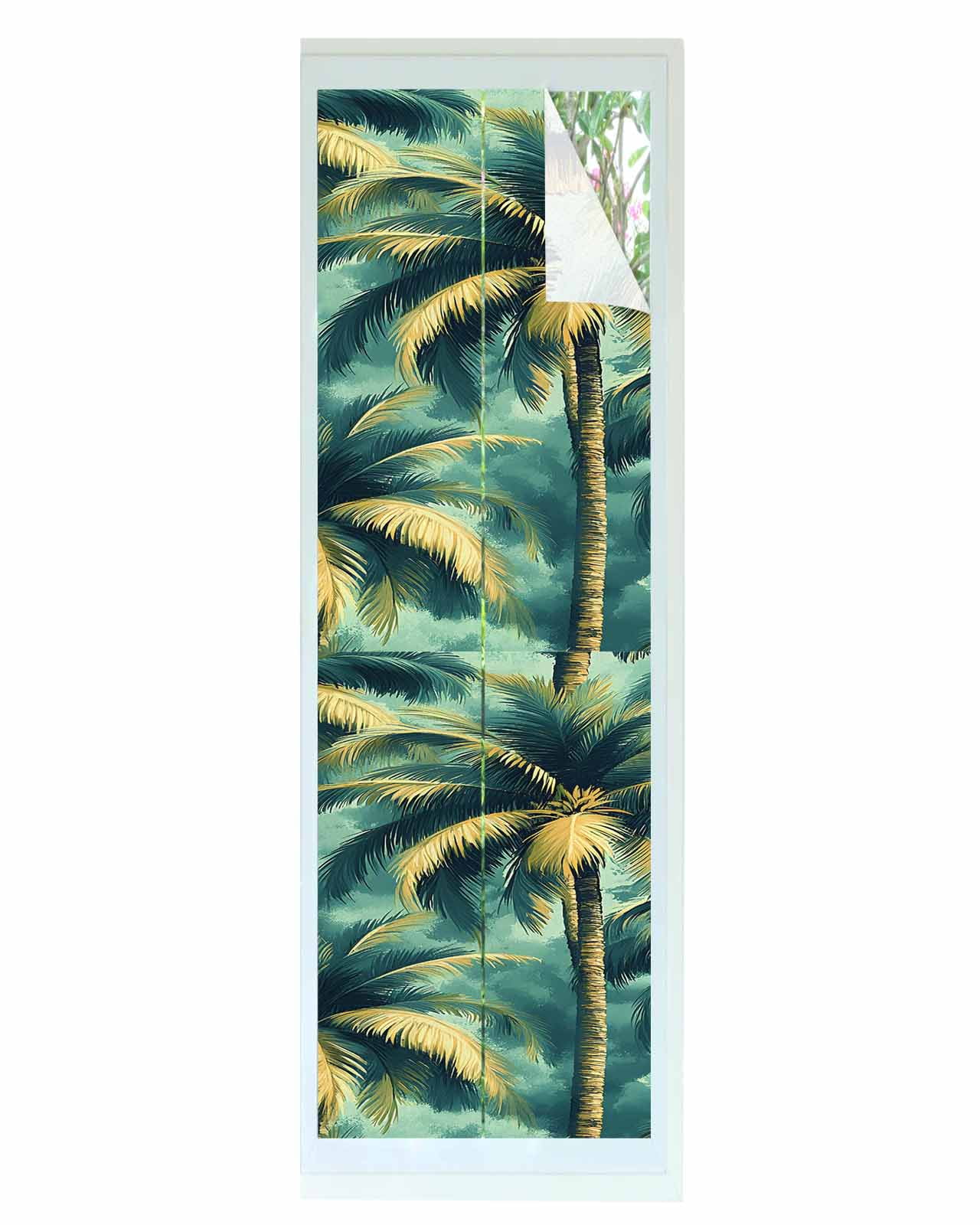 Window Privacy Film Summer Trees Stained Glass Window Film Decorative ...