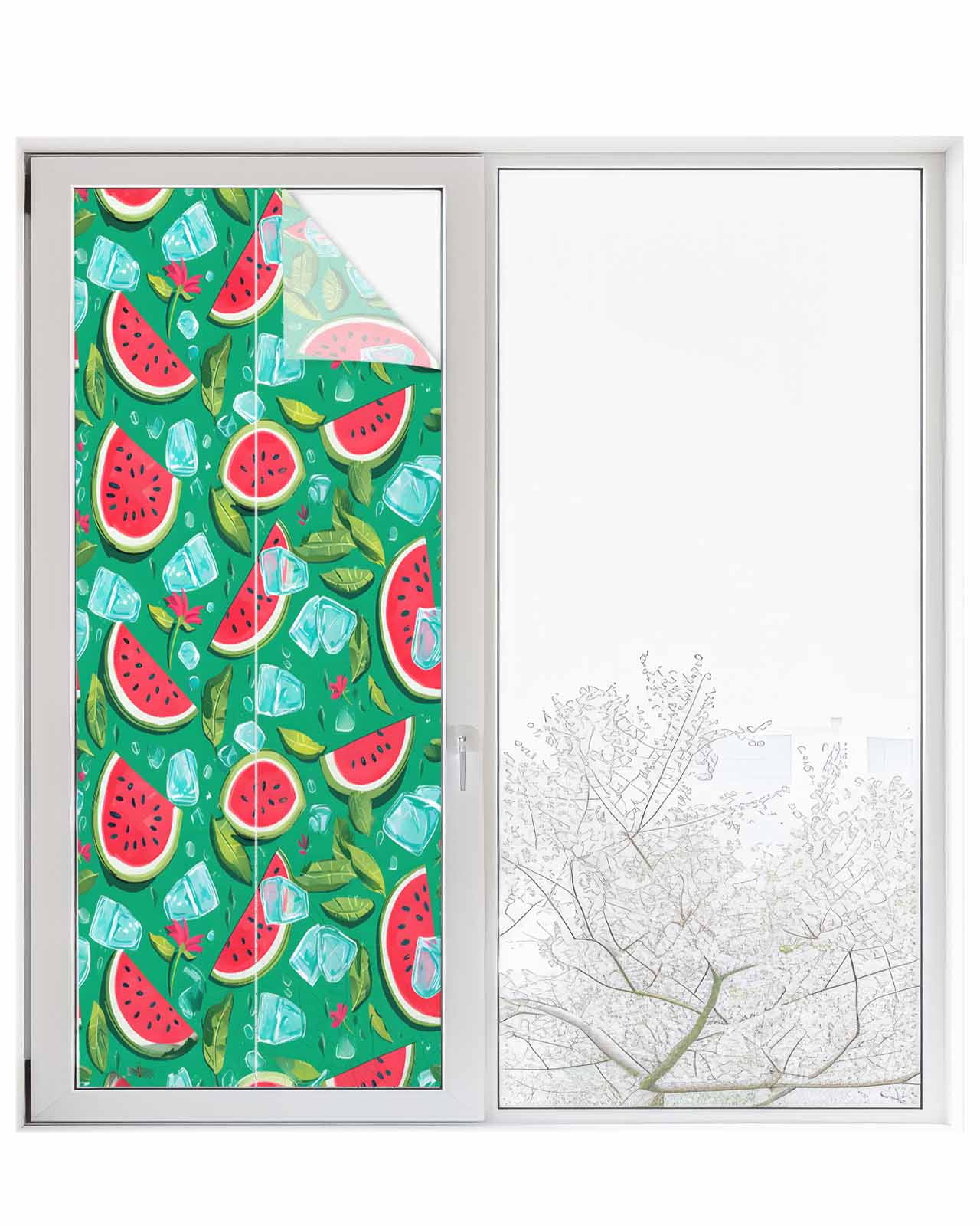 Window Privacy Film Summer Watermelon Stained Glass Window Film ...