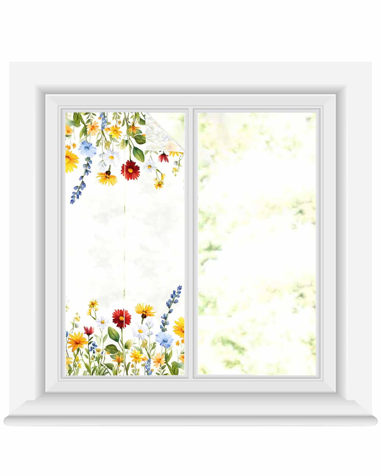 Window Privacy Film Sunflower Botanical Stained Glass Window Film ...