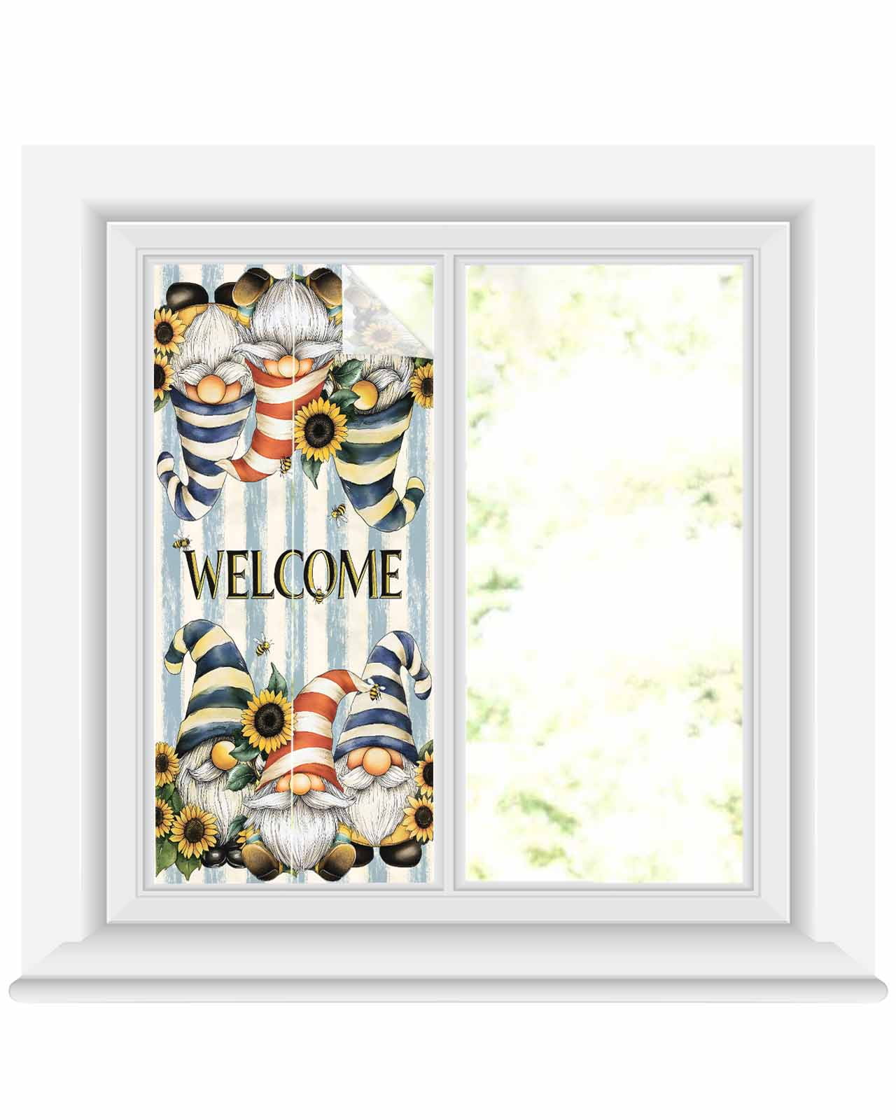 Window Privacy Film Sunflower Gnomes Stained Glass Window Film ...