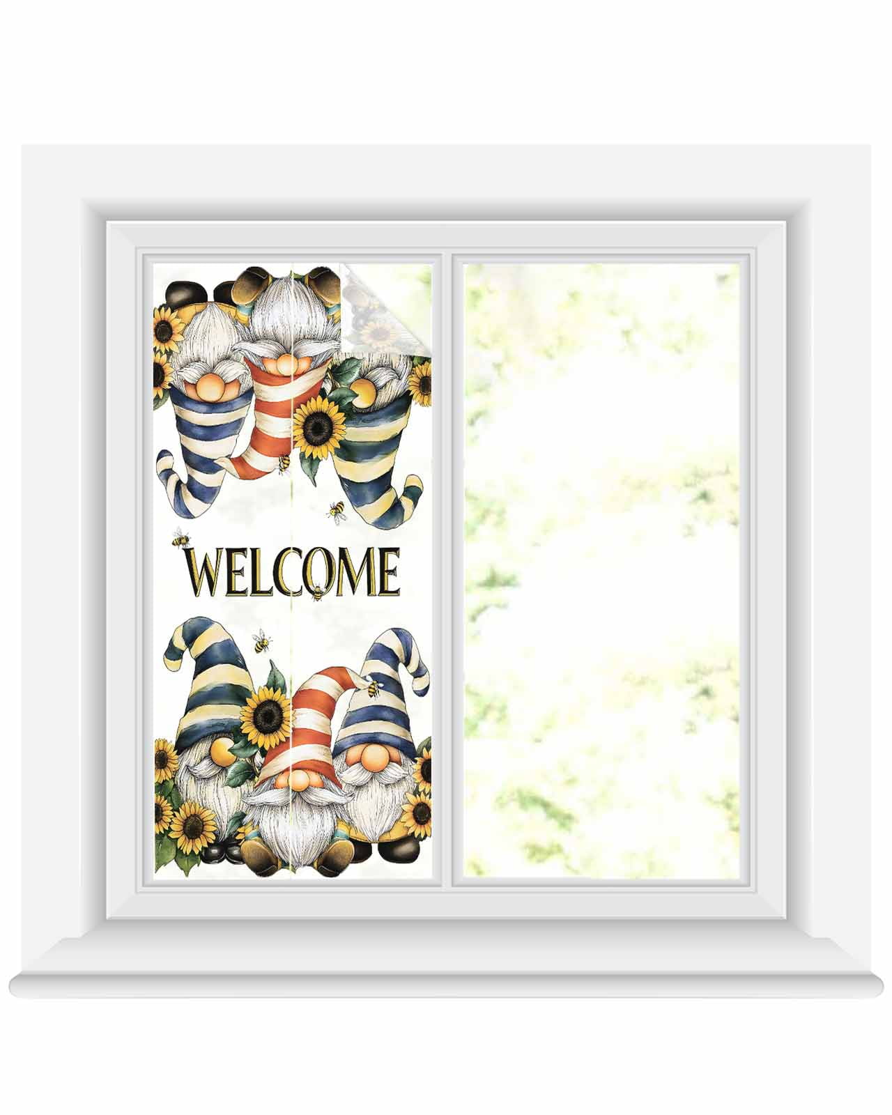 Window Privacy Film Sunflower Gnomes Stained Glass Window Film ...