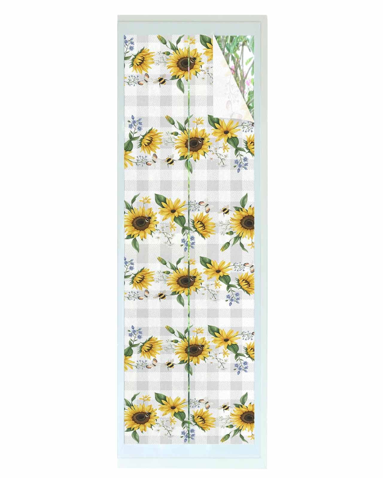 Window Privacy Film Sunflower Stained Glass Window Film Decorative Sun ...