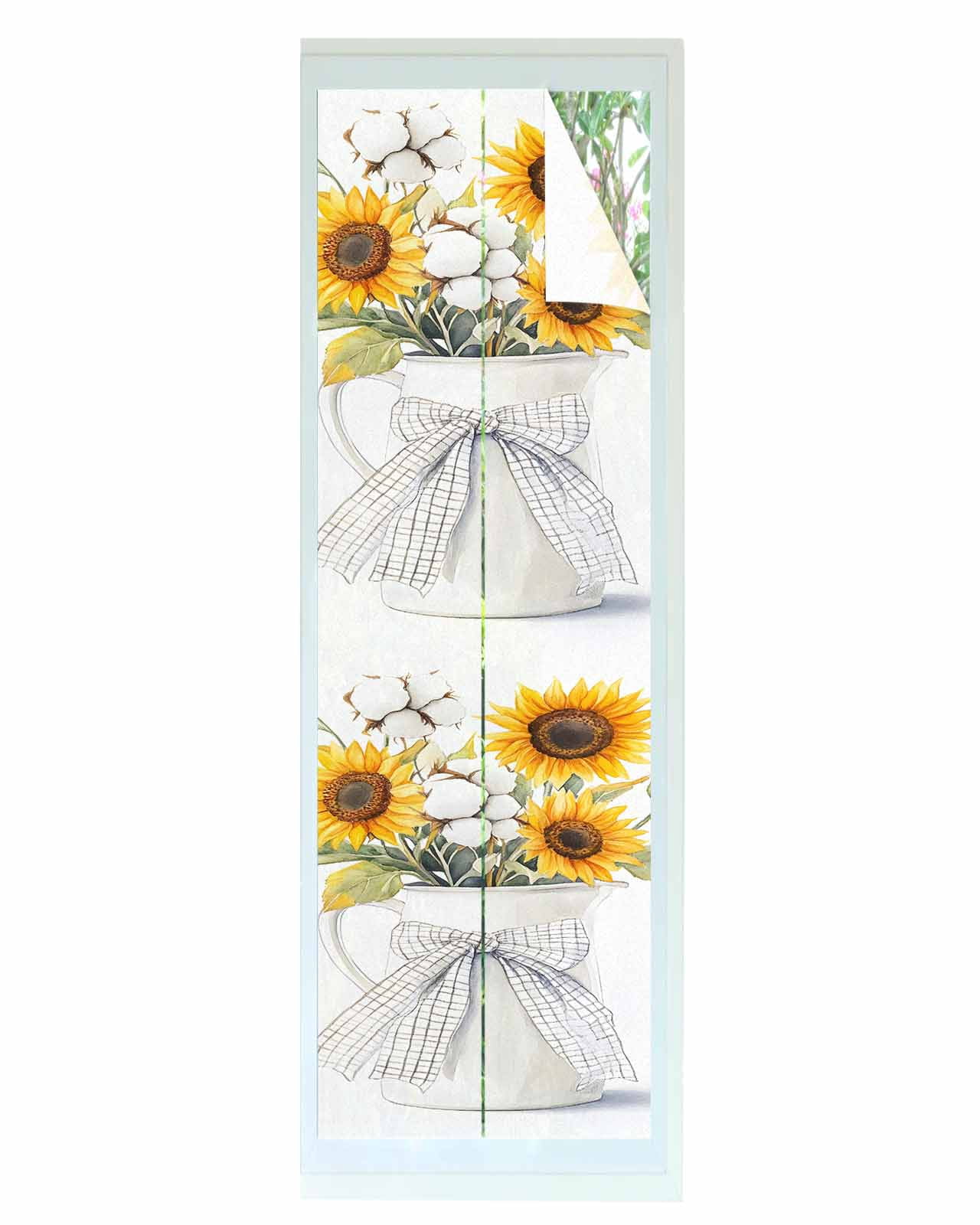 Window Privacy Film Sunflower Stained Glass Window Film Decorative Sun 4030