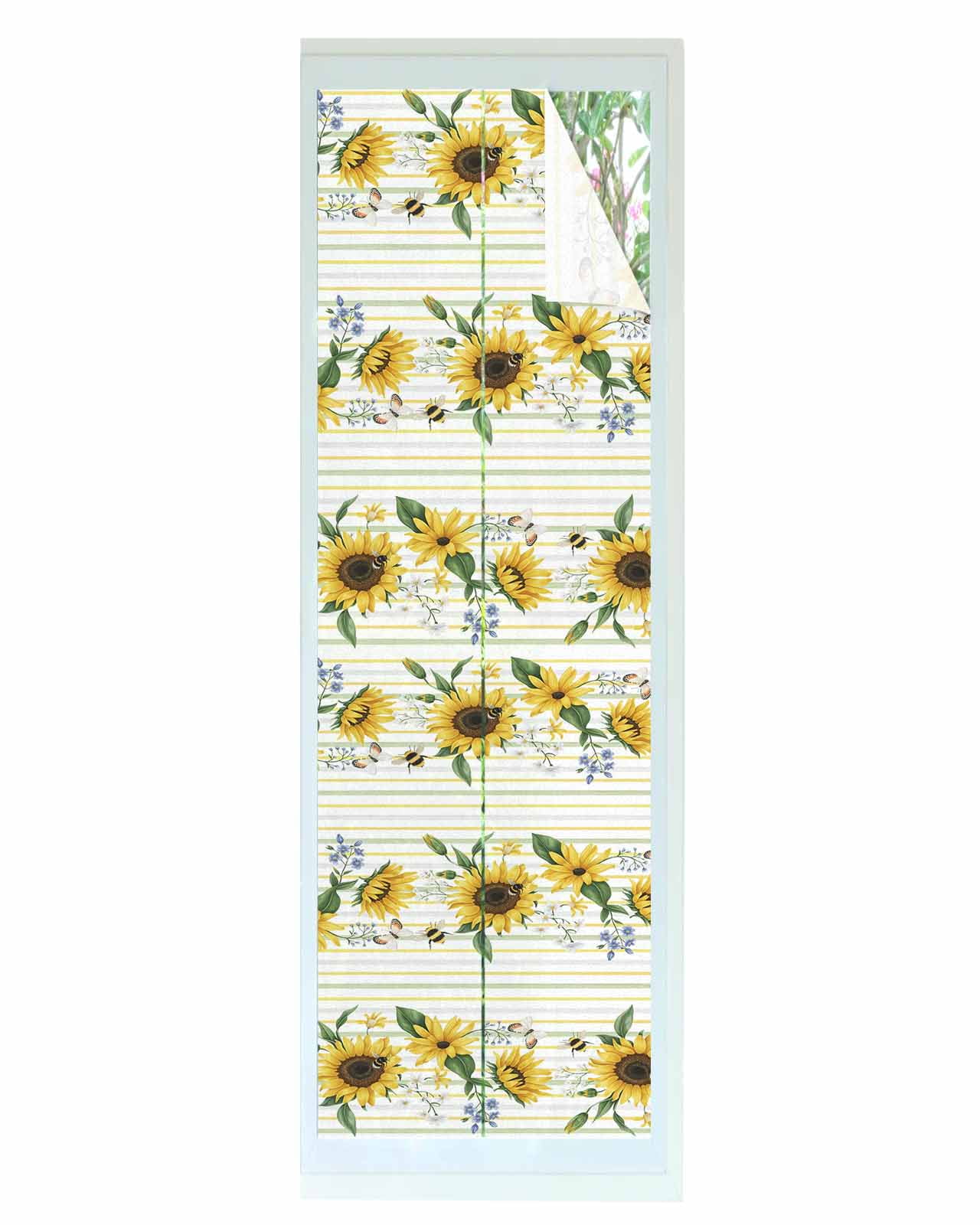 Window Privacy Film Sunflower Stained Glass Window Film Decorative Sun ...