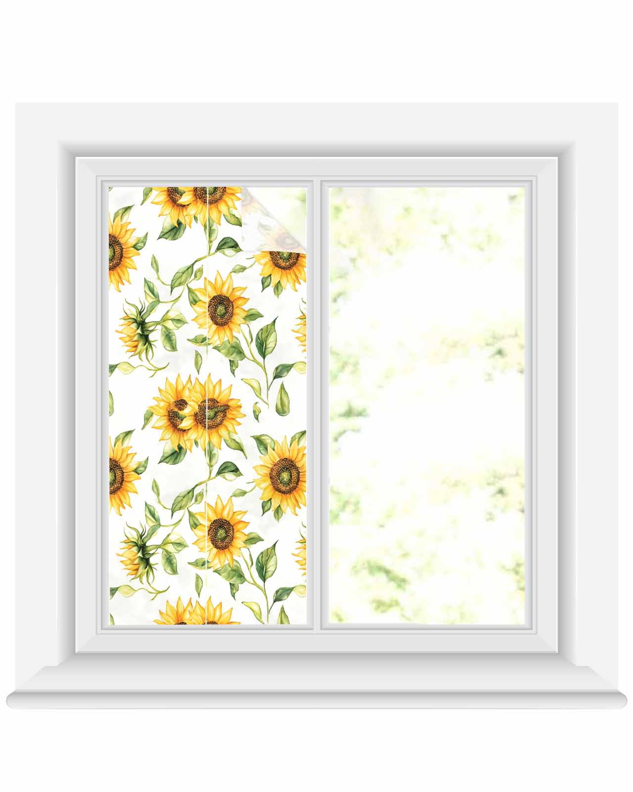 Window Privacy Film Sunflower Stained Glass Window Film Decorative Sun ...