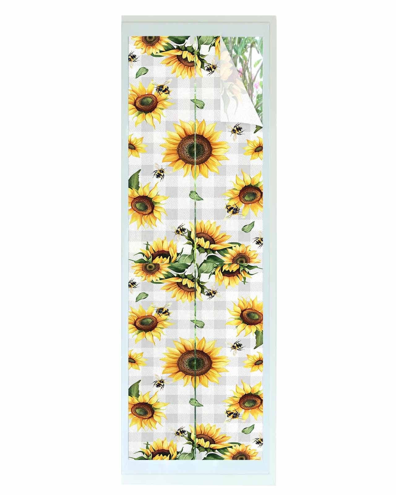 Window Privacy Film Sunflower Stained Glass Window Film Decorative Sun ...