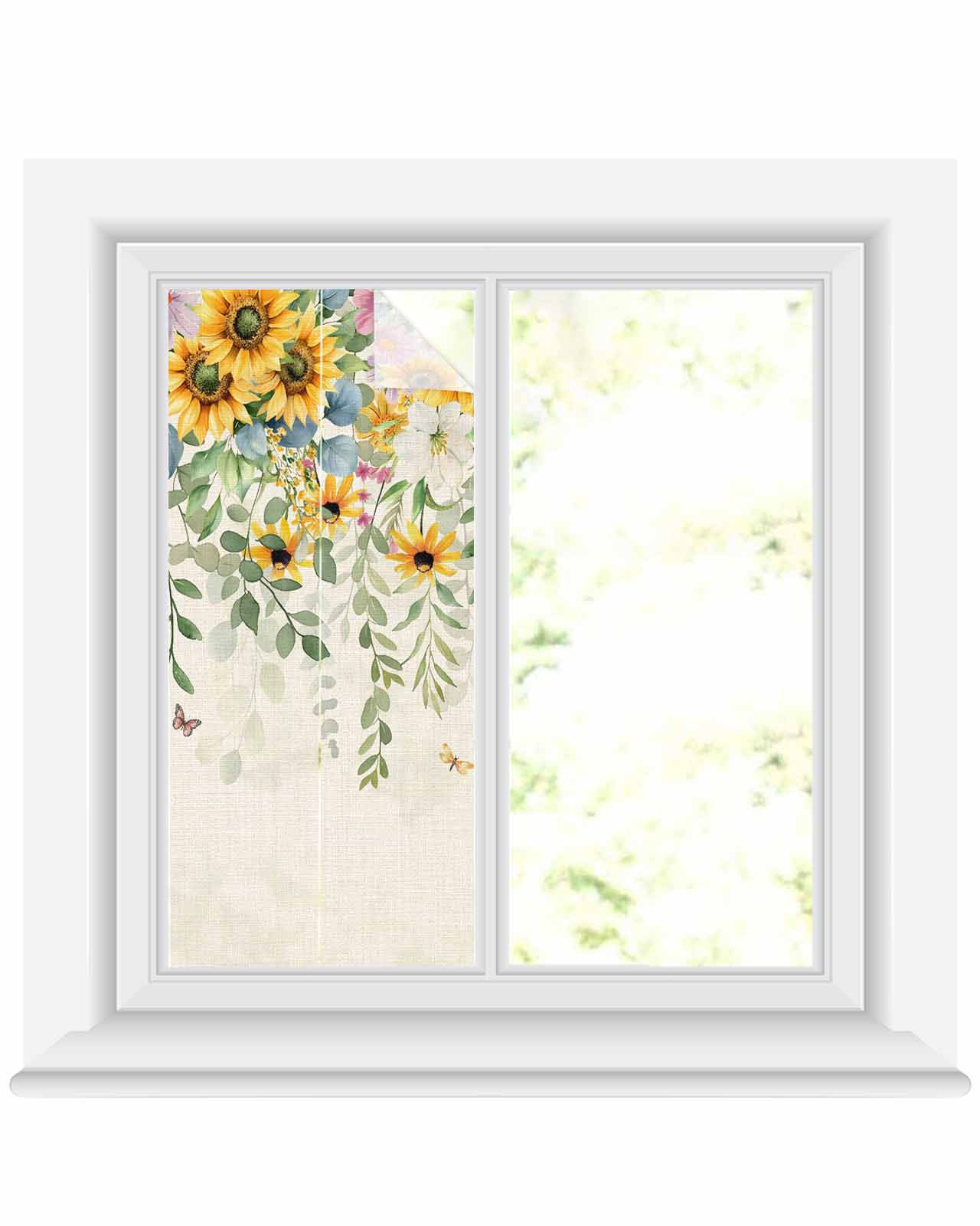 Window Privacy Film Sunflower Stained Glass Window Film Decorative Sun ...