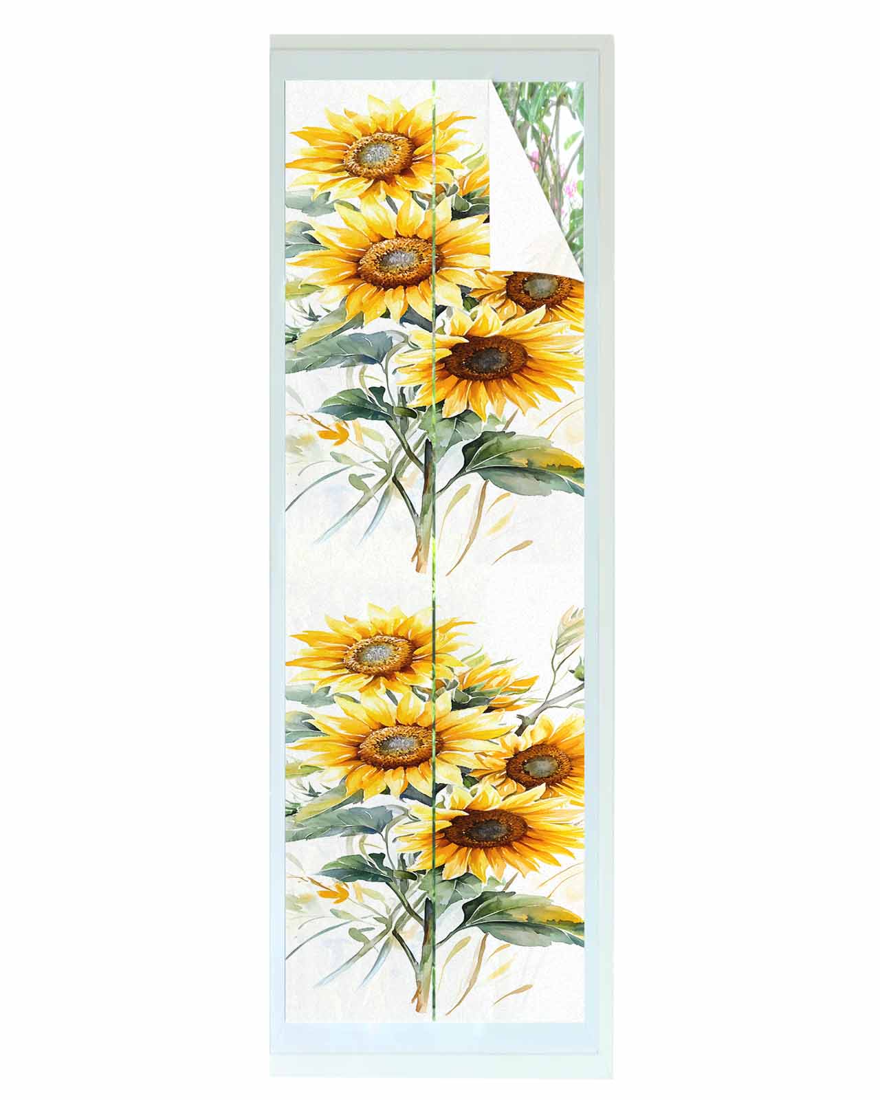 Window Privacy Film Sunflower Stained Glass Window Film Decorative Sun ...
