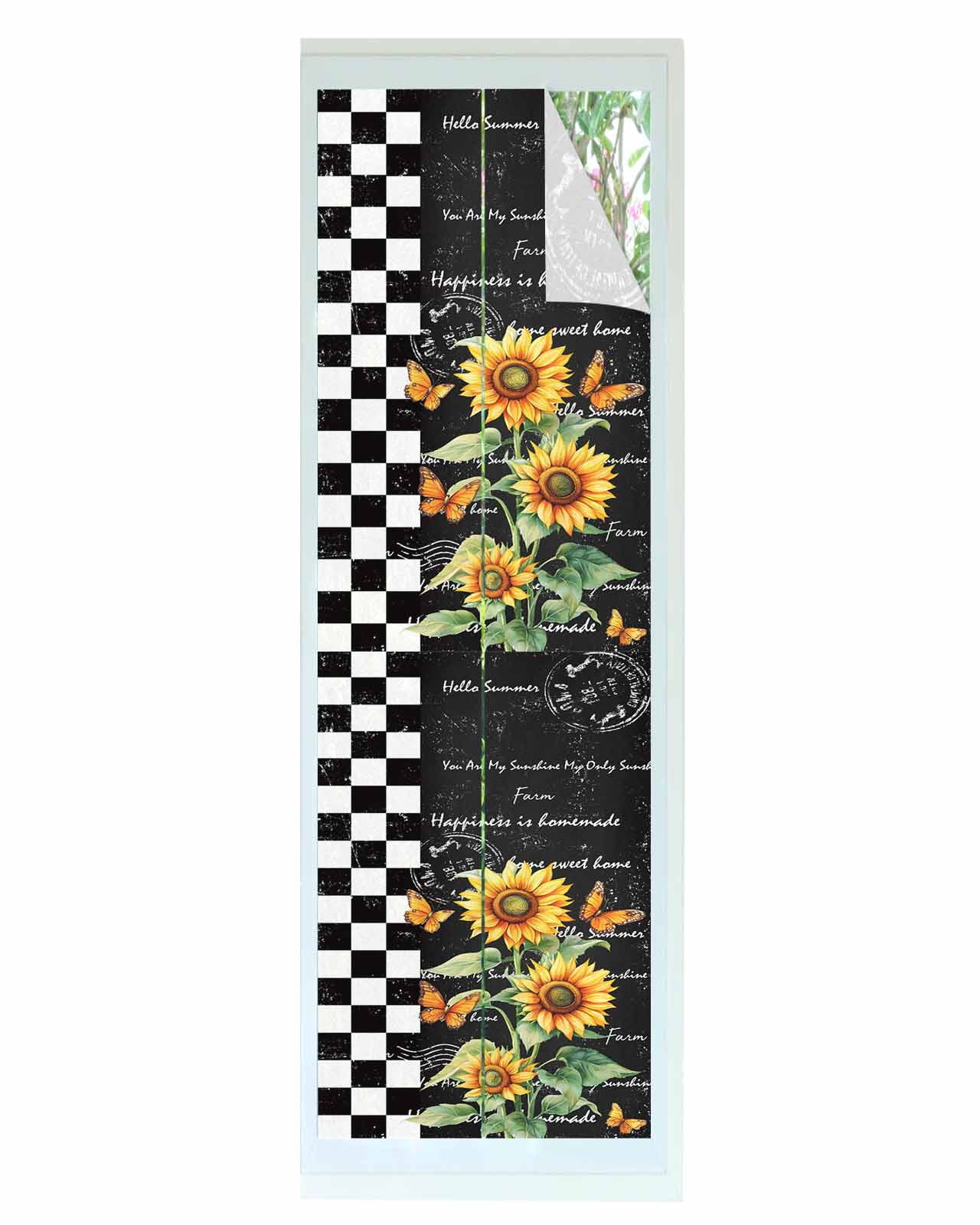 Window Privacy Film Sunflower Stained Glass Window Film Decorative Sun ...