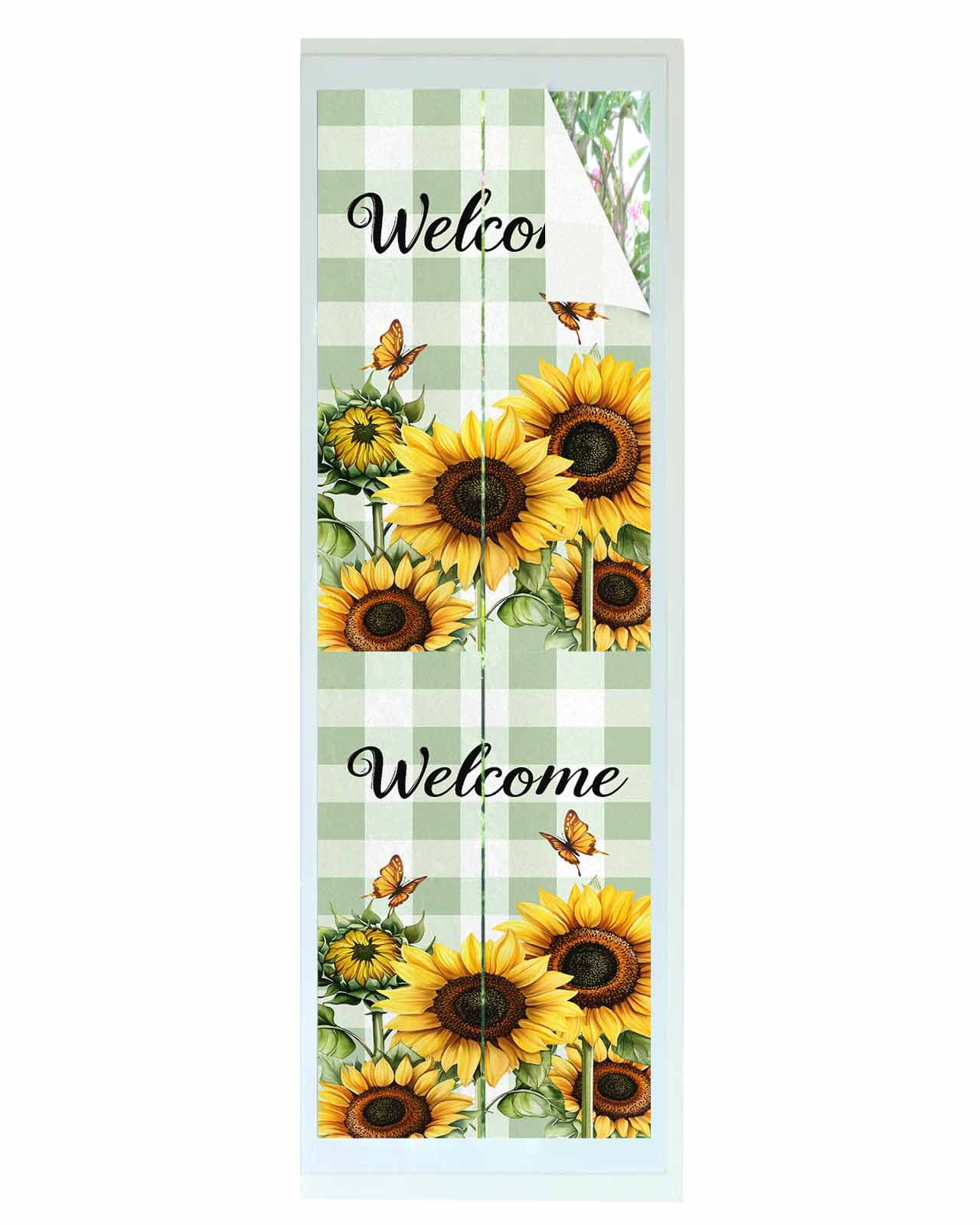 Window Privacy Film Sunflower Stained Glass Window Film Decorative Sun ...