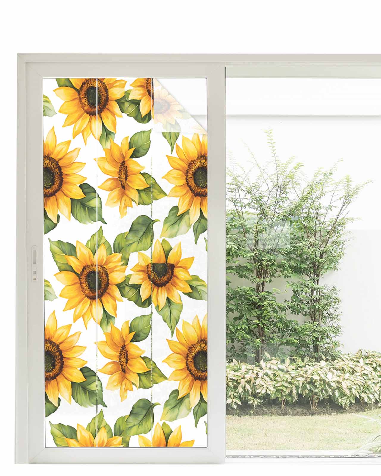 Window Privacy Film Sunflower Stained Glass Window Film Decorative Sun ...