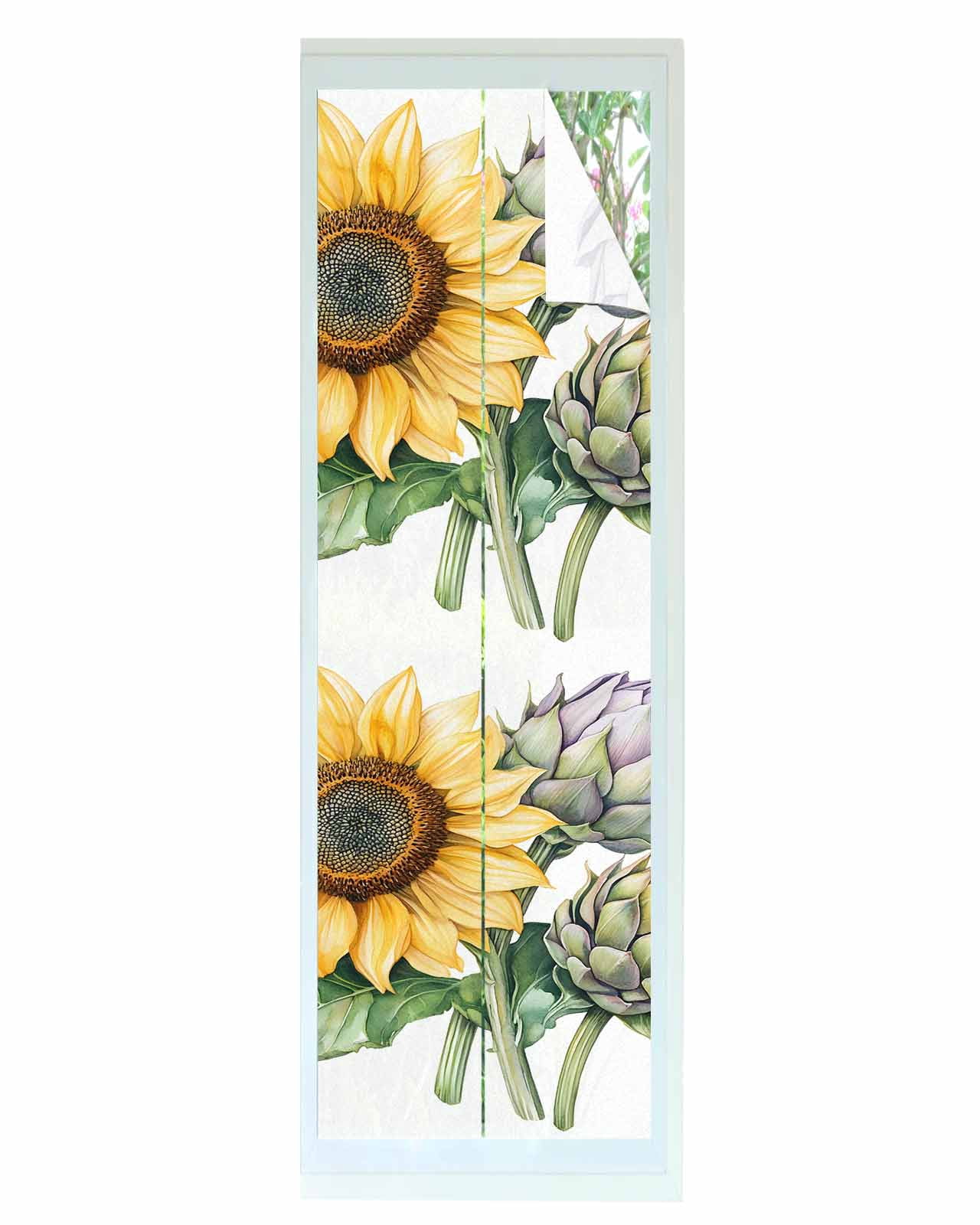 Window Privacy Film Sunflower Stained Glass Window Film Decorative Sun ...