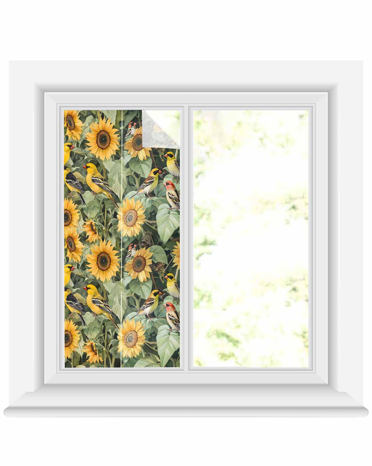 Window Privacy Film Sunflower Stained Glass Window Film Decorative Sun ...