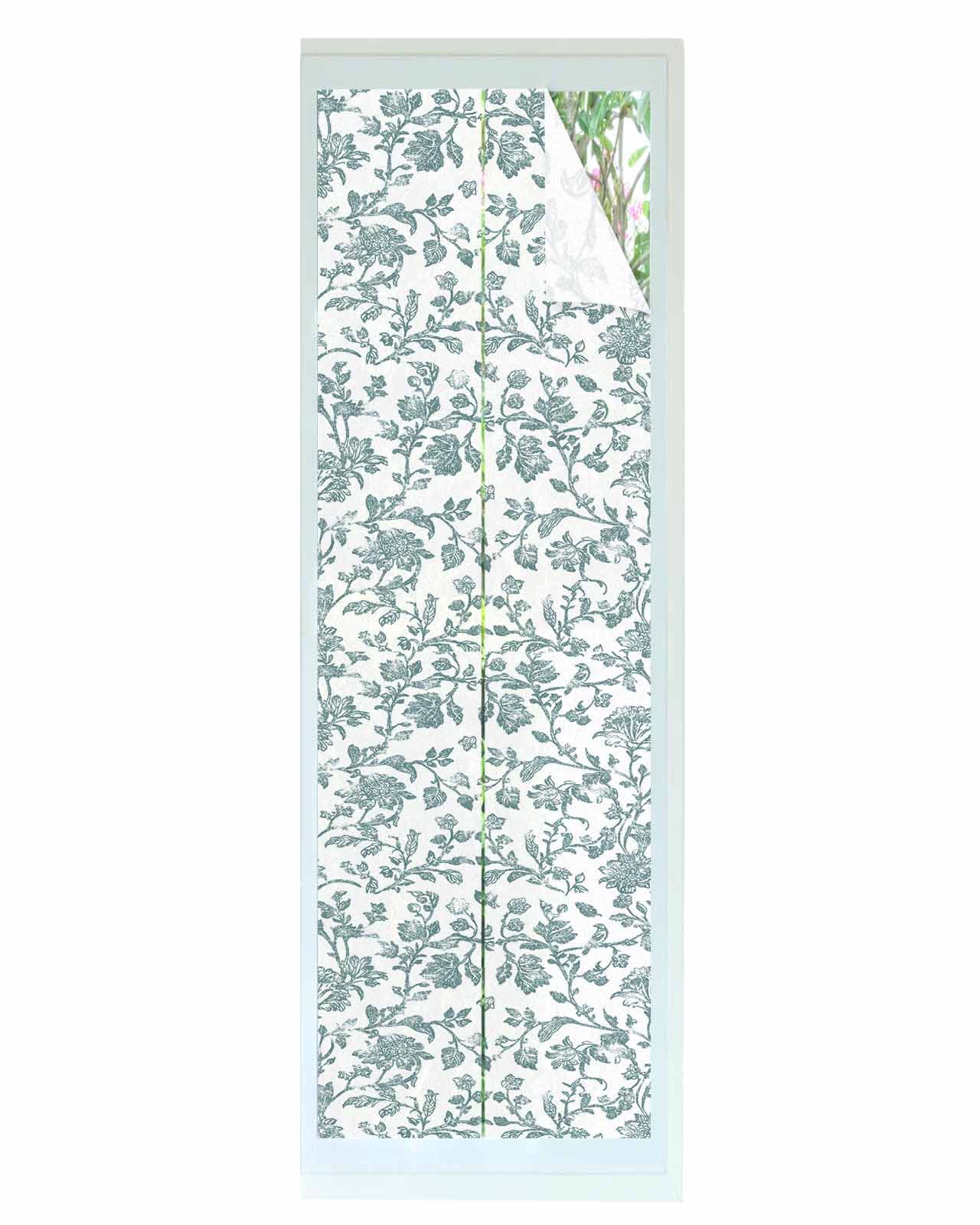 Window Privacy Film Teal Blue Green Stained Glass Window Film ...