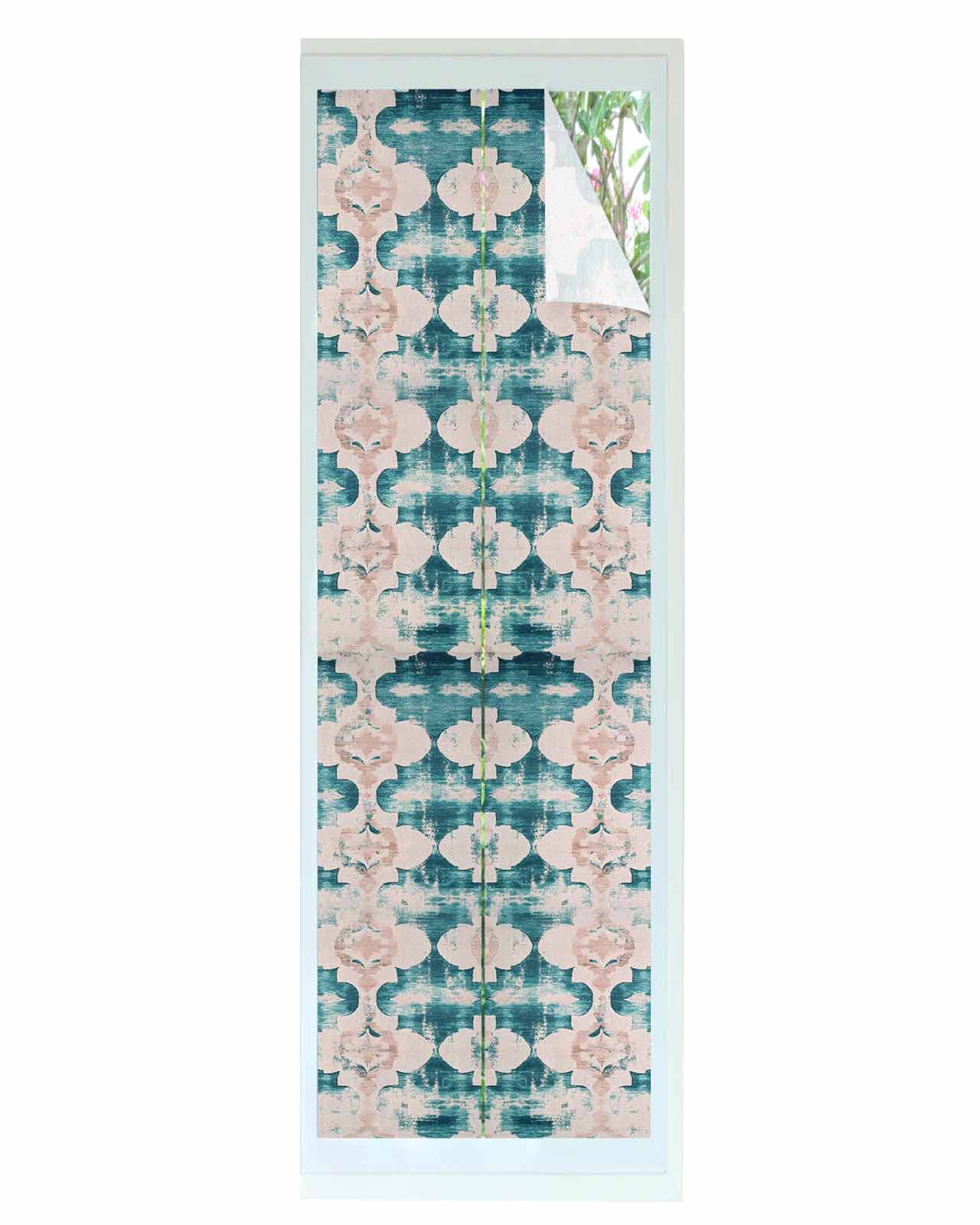 Window Privacy Film Teal Boho Stained Glass Window Film Decorative Sun ...