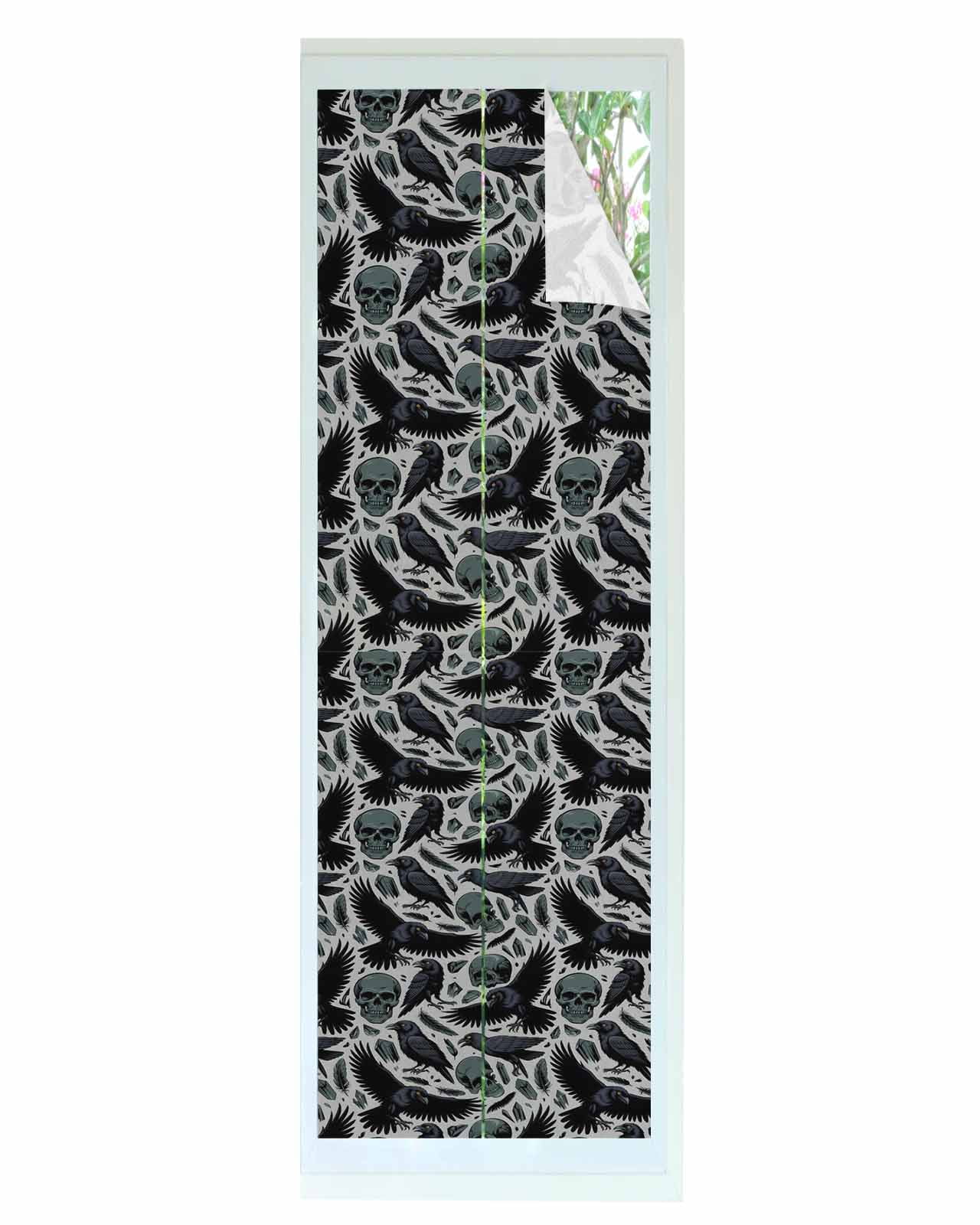 Window Privacy Film Teal Skull Halloween Stained Glass Window Film ...