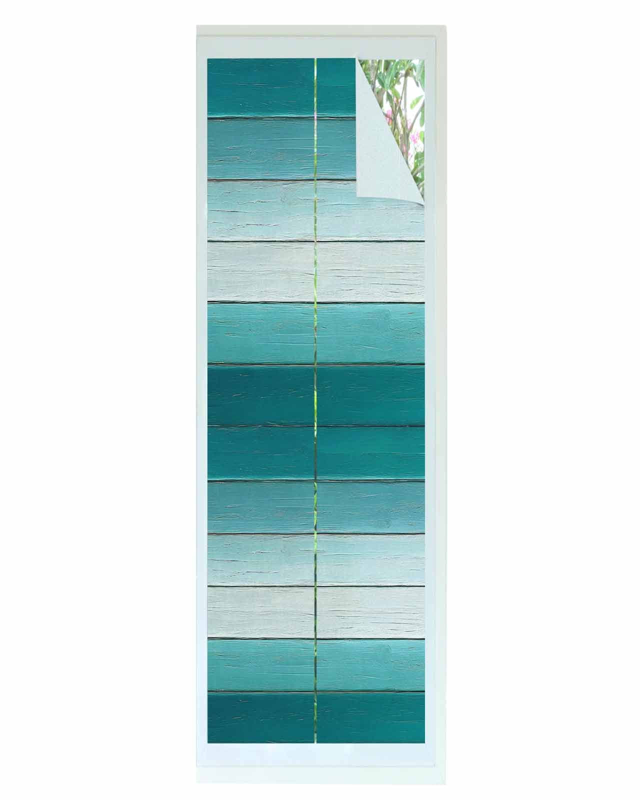 Window Privacy Film Teal Turquoise Stained Glass Window Film Decorative ...