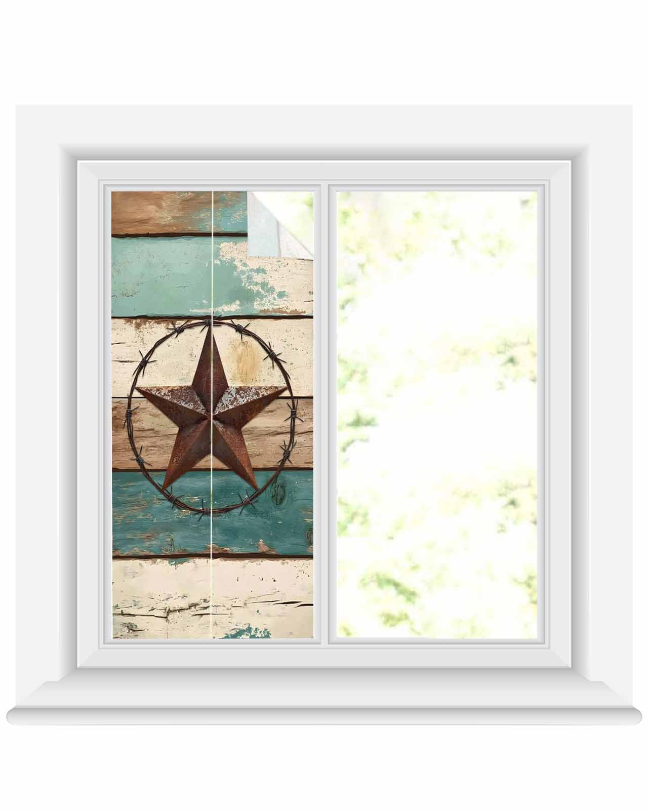 Window Privacy Film Texas Star Stained Glass Window Film Decorative Sun ...