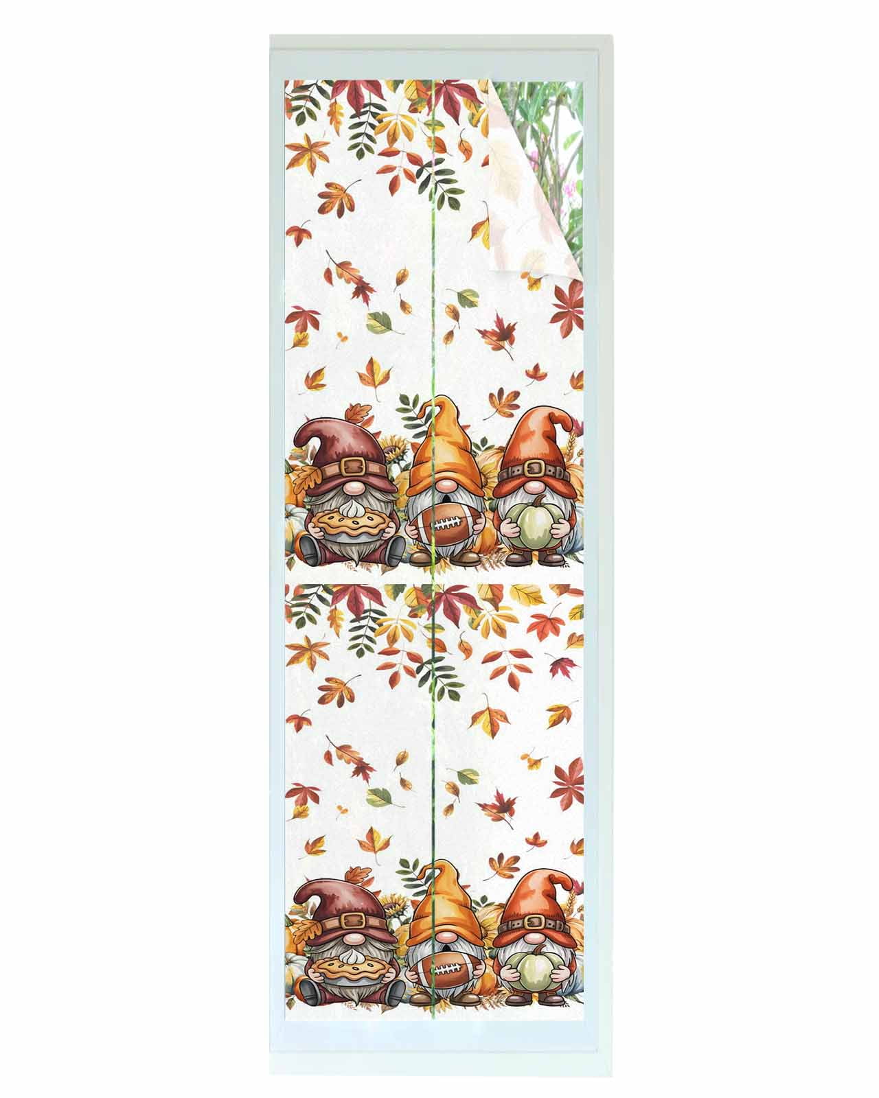 Window Privacy Film Thanksgiving Gnomes Stained Glass Window Film ...