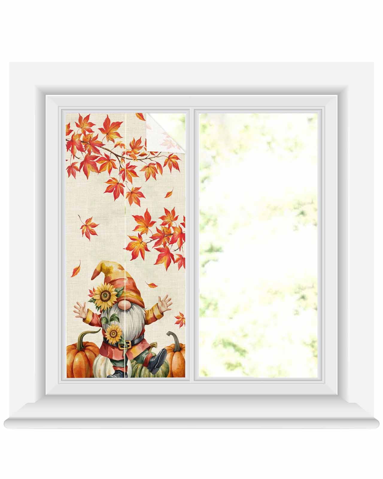 Window Privacy Film Thanksgiving Gnomes Stained Glass Window Film ...