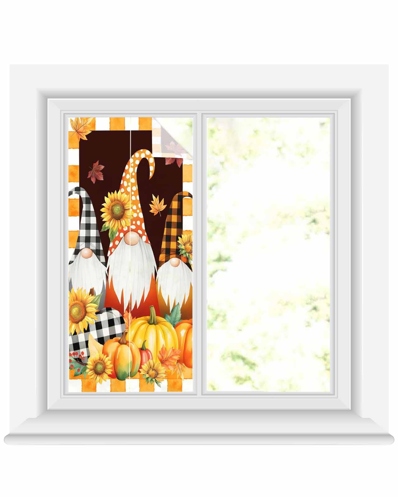 Window Privacy Film Thanksgiving Gnomes Stained Glass Window Film ...