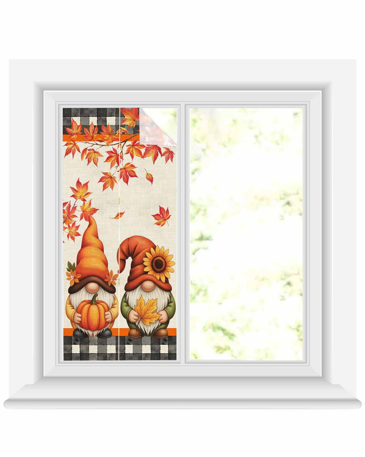 Window Privacy Film Thanksgiving Gnomes Stained Glass Window Film ...