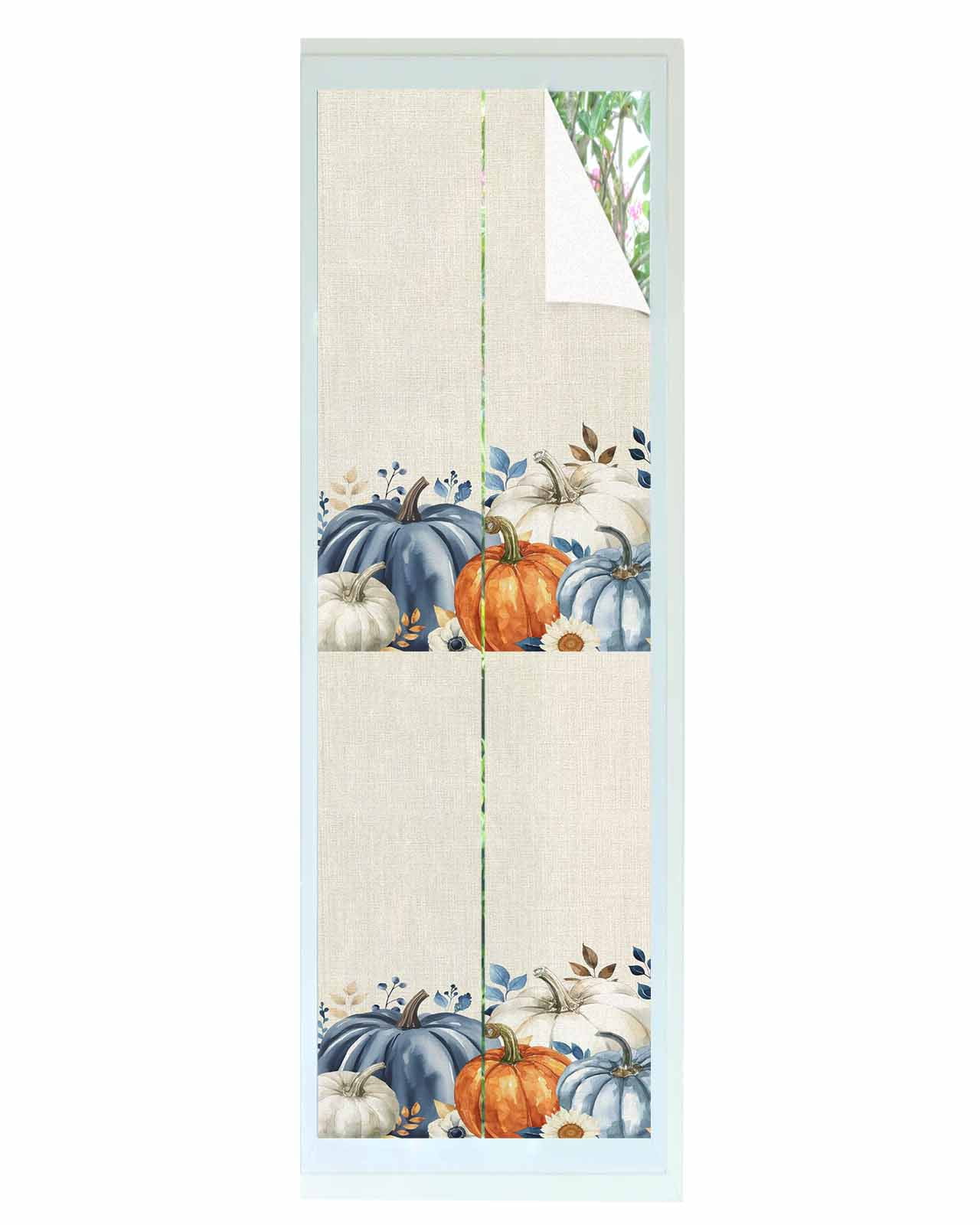 Window Privacy Film Thanksgiving Pumpkin Stained Glass Window Film ...