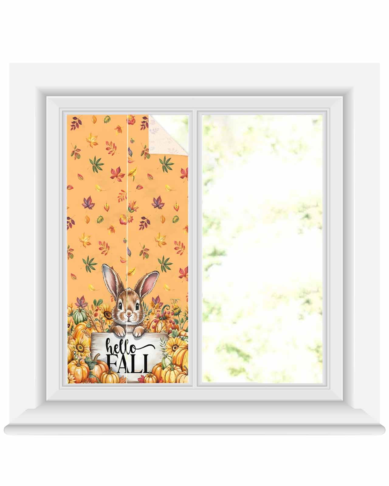 Window Privacy Film Thanksgiving Rabbit Stained Glass Window Film ...