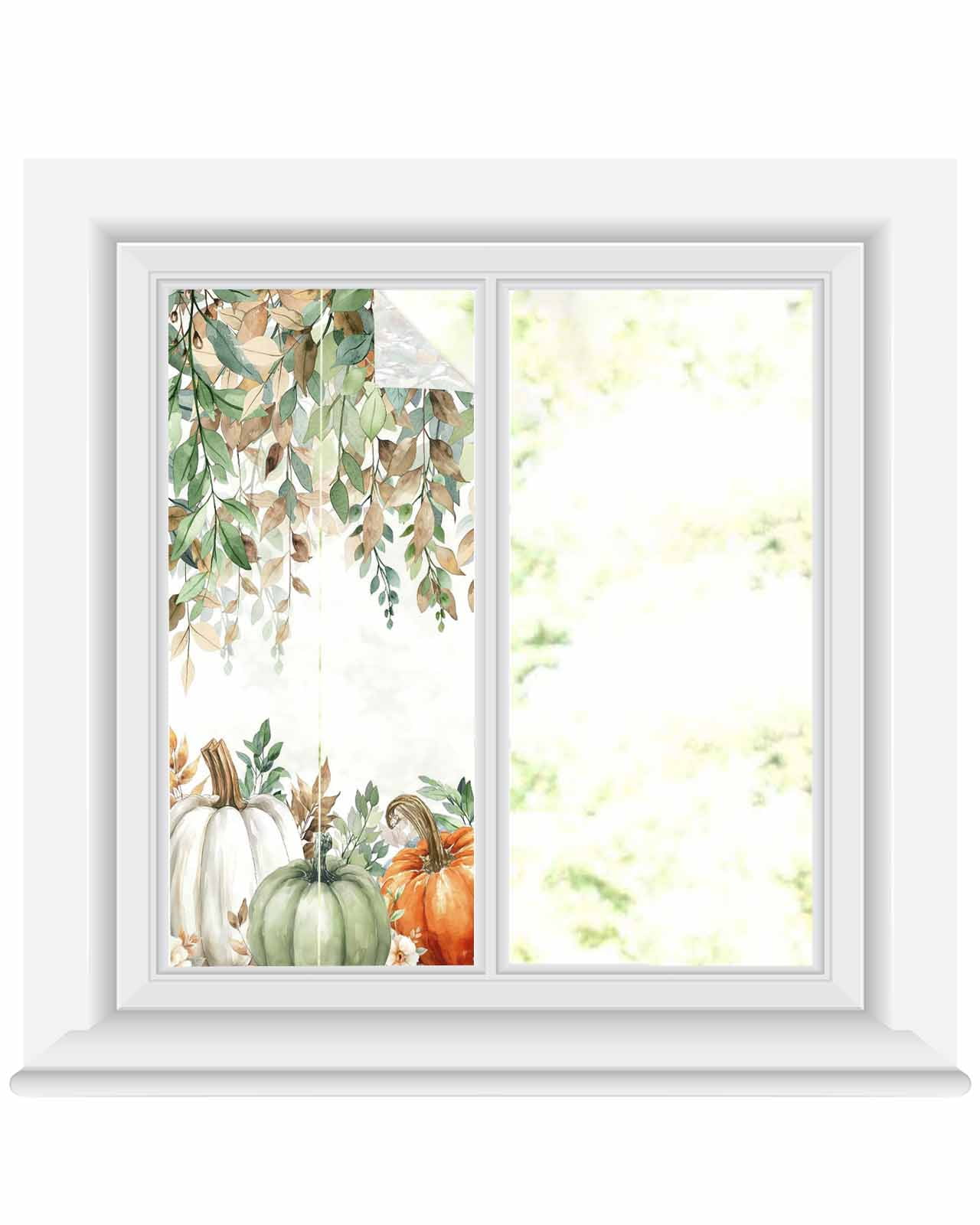 Window Privacy Film Thanksgiving Stained Glass Window Film Decorative ...