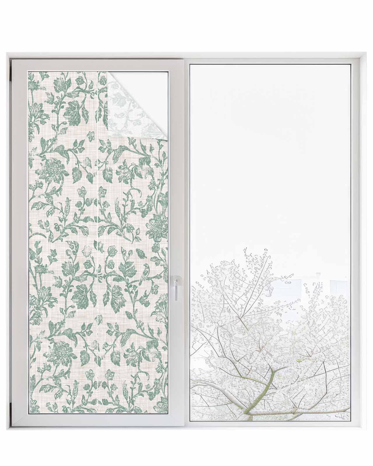 Window Privacy Film Turquoise Farmhouse Stained Glass Window Film ...