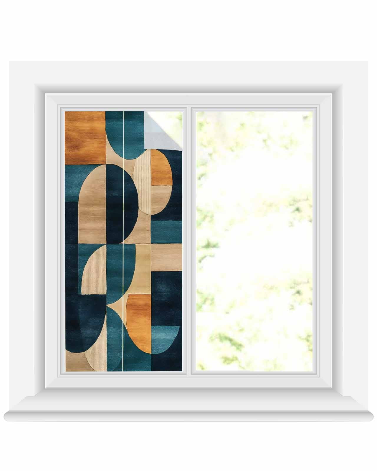 Window Privacy Film Turquoise Orange Stained Glass Window Film ...