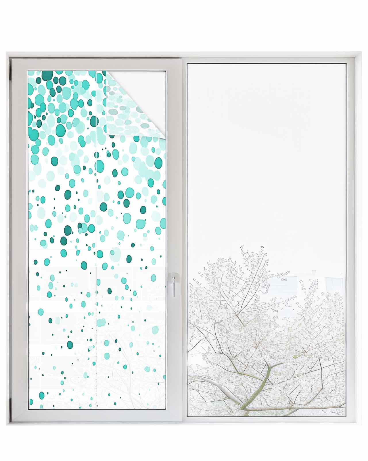 Window Privacy Film Turquoise Polka Dot Stained Glass Window Film ...