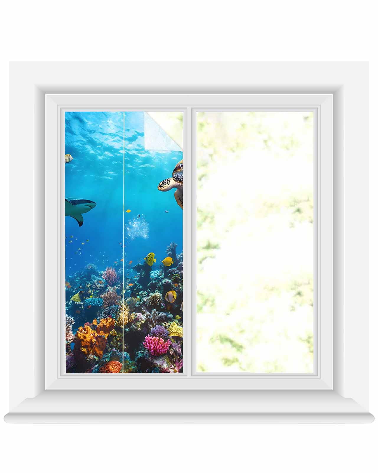 Window Privacy Film Turtle Stained Glass Window Film Decorative Sun ...