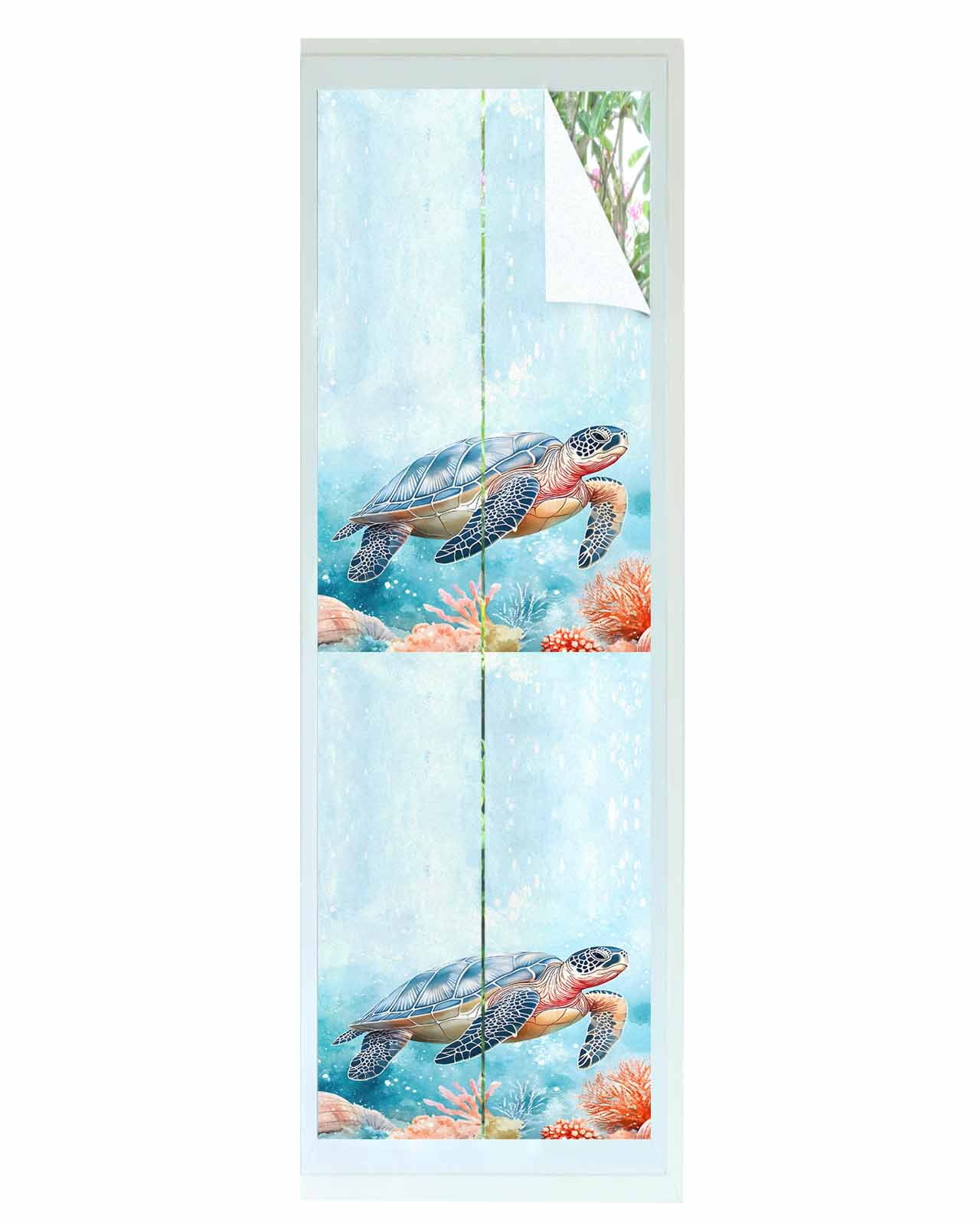 Window Privacy Film Turtle Stained Glass Window Film Decorative Sun ...