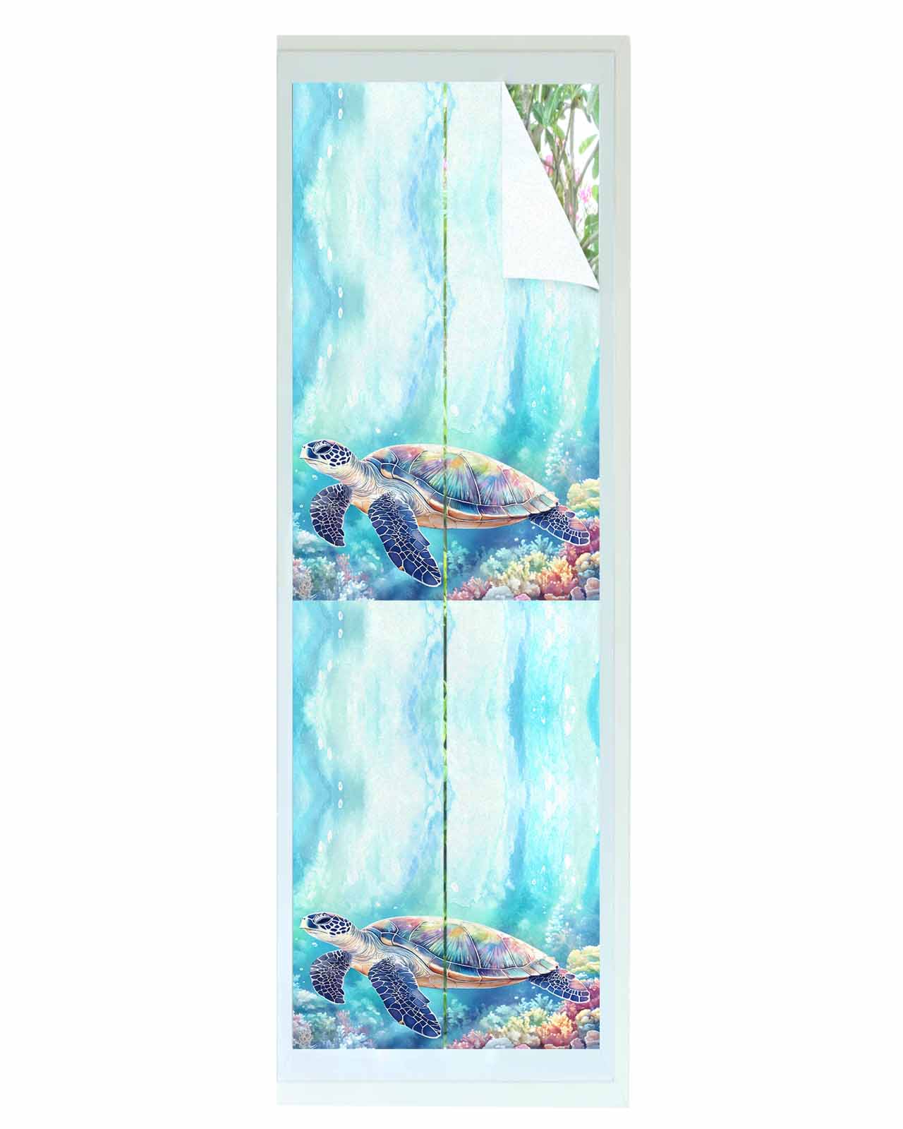 Window Privacy Film Turtle Stained Glass Window Film Decorative Sun ...