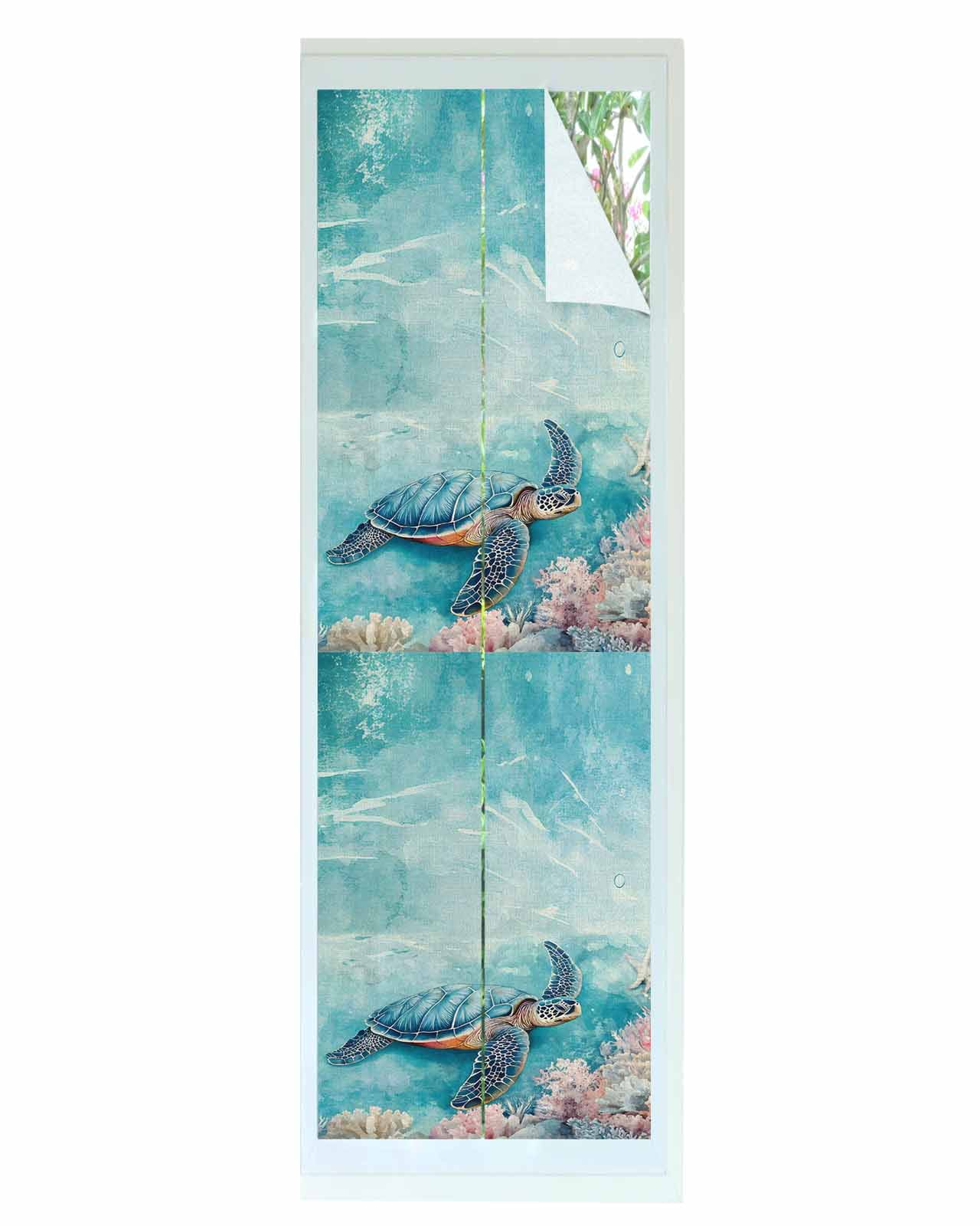 Window Privacy Film Turtle Stained Glass Window Film Decorative Sun ...