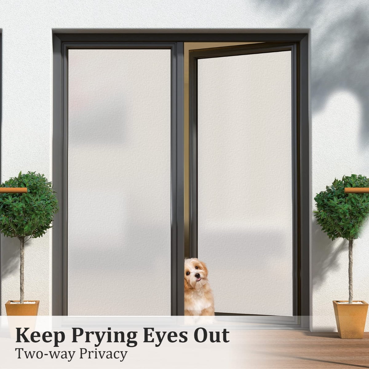 Window Privacy Film, Two-Way Privacy Frosted Glass Window Film, Non ...