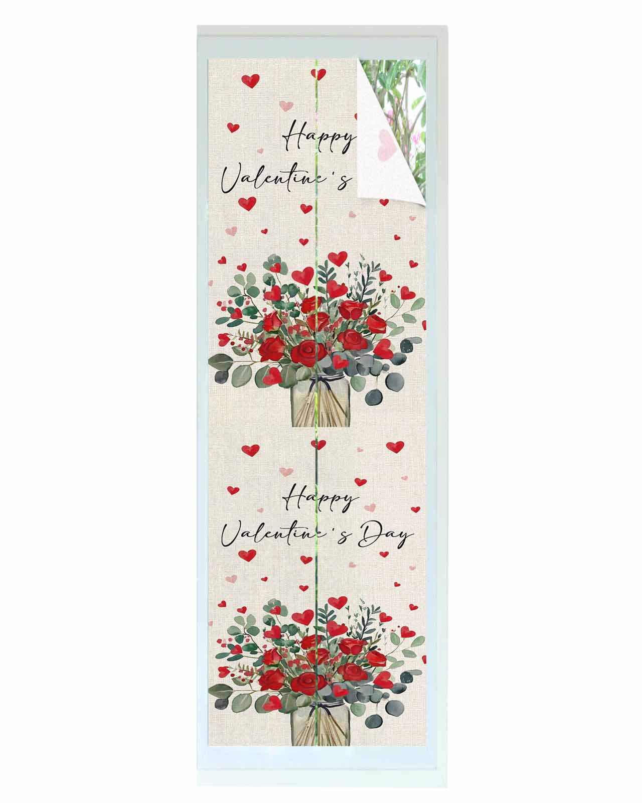 Window Privacy Film Valentine Love Heart Stained Glass Window Film ...