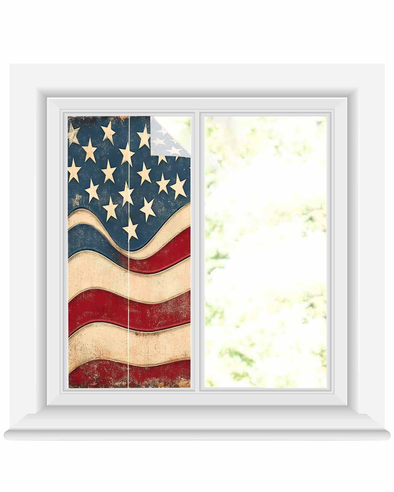 Window Privacy Film Vintage American Flag Stained Glass Window Film ...