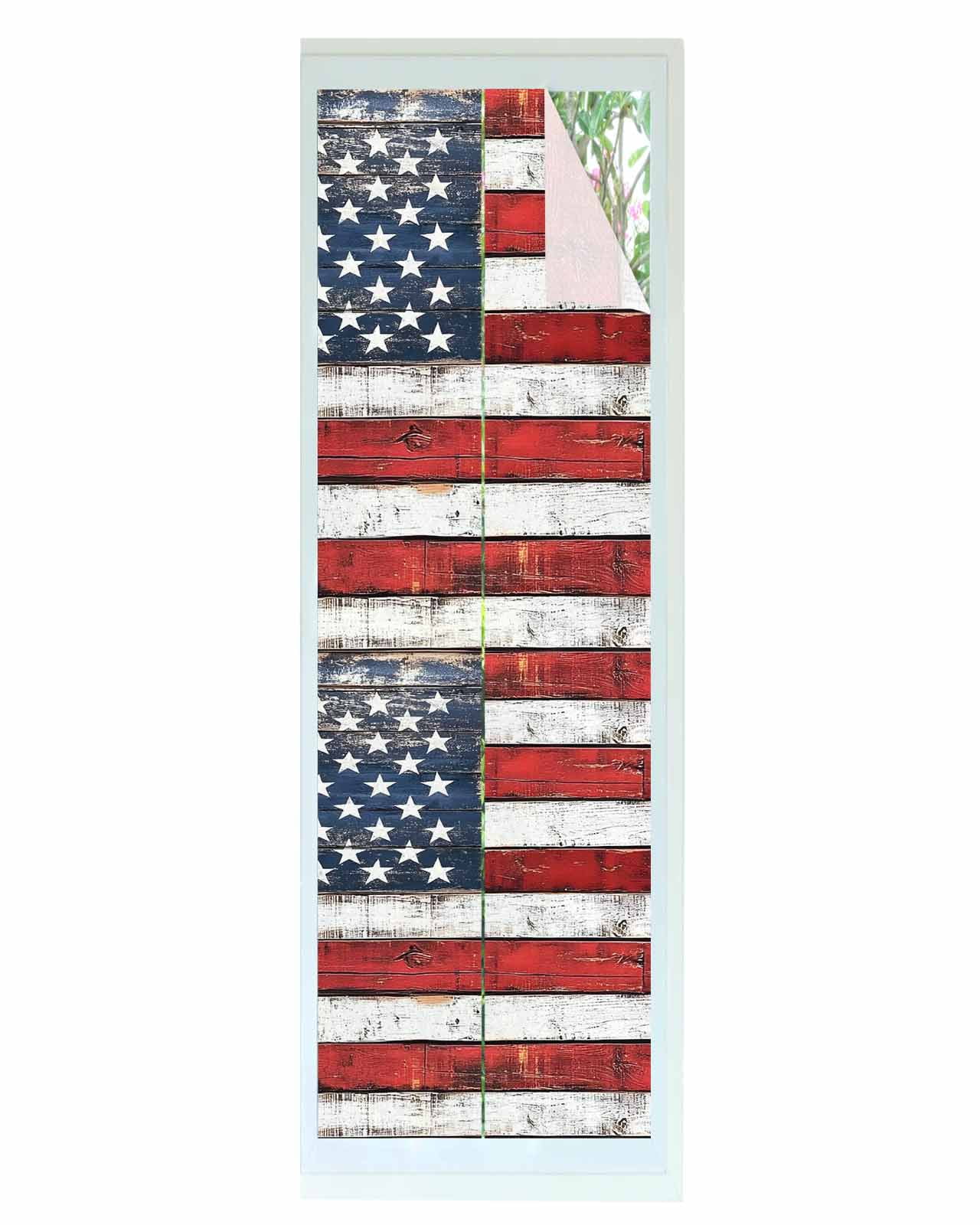 Window Privacy Film Vintage American Flag Stained Glass Window Film ...