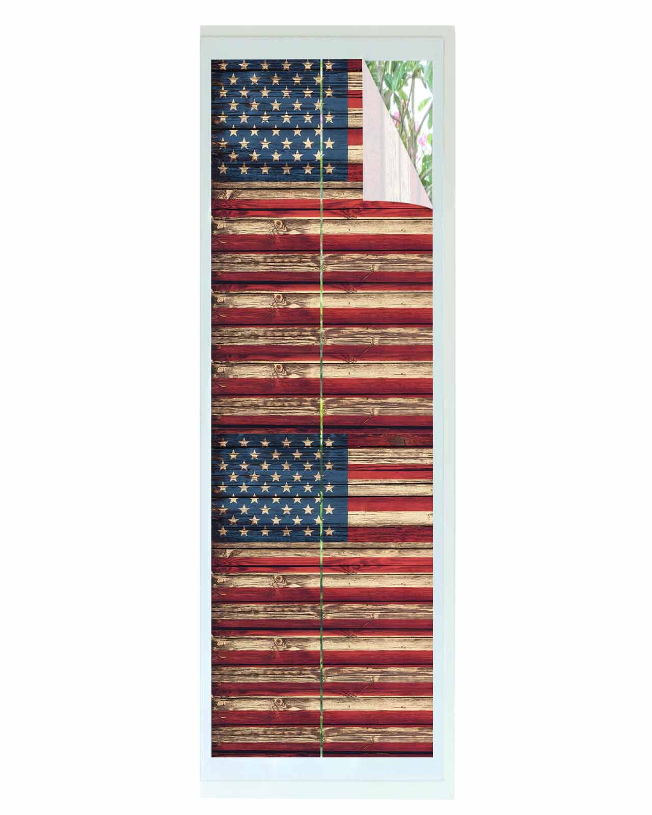 Window Privacy Film Vintage American Flag Stained Glass Window Film ...