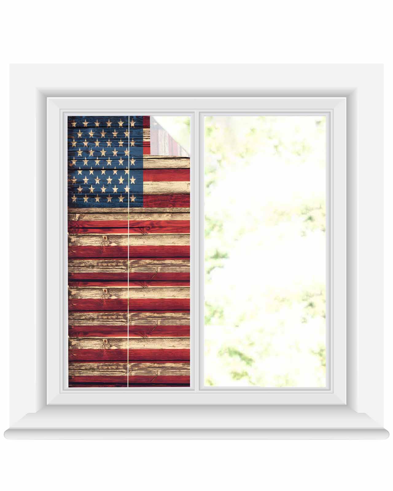 Window Privacy Film Vintage American Flag Stained Glass Window Film ...