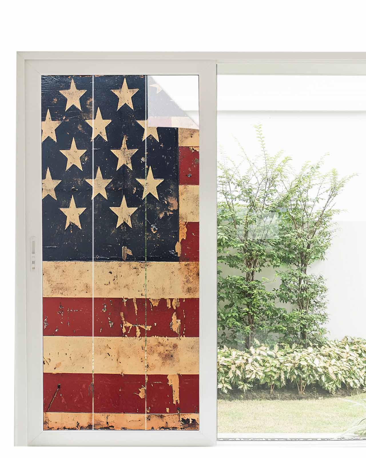 Window Privacy Film Vintage American Flag Stained Glass Window Film ...