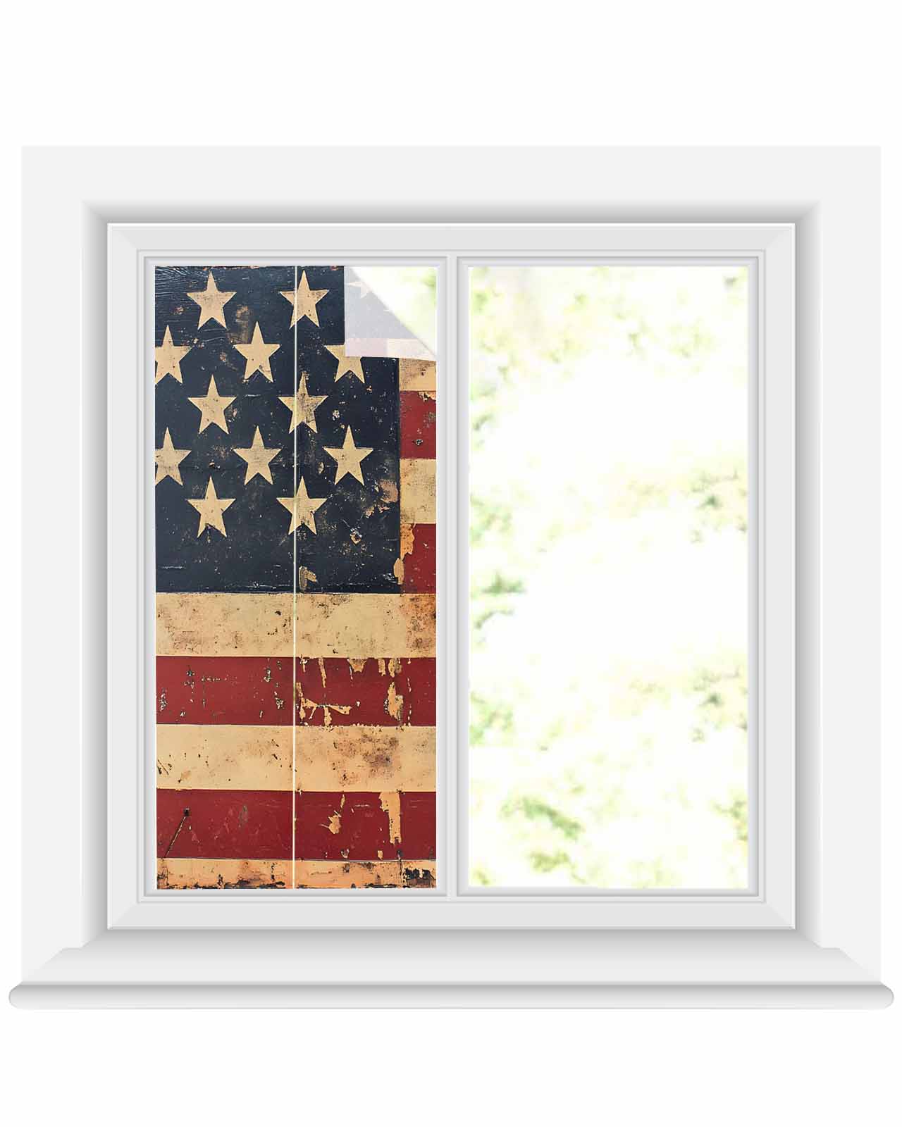 Window Privacy Film Vintage American Flag Stained Glass Window Film ...
