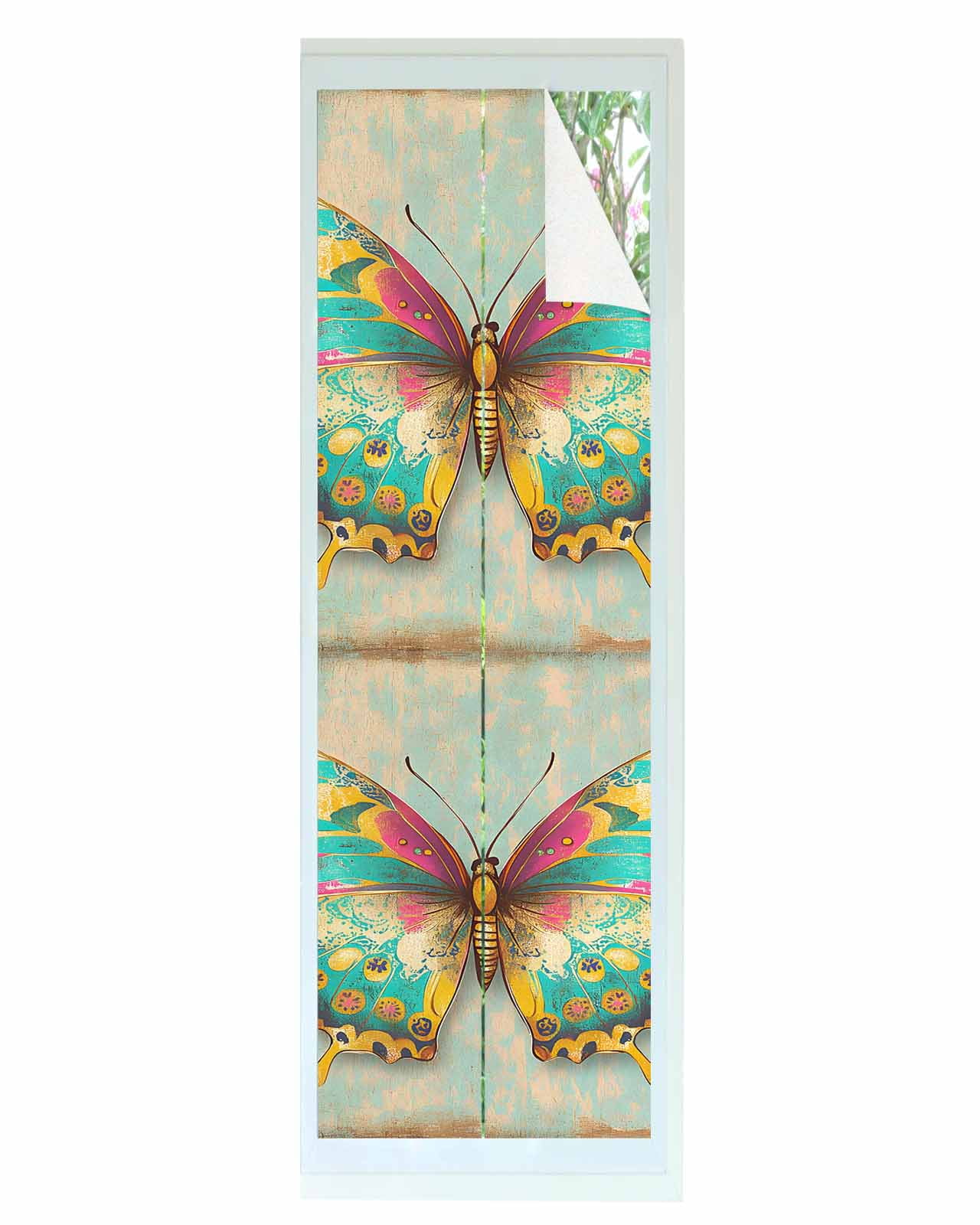 Window Privacy Film Vintage Butterfly Stained Glass Window Film ...