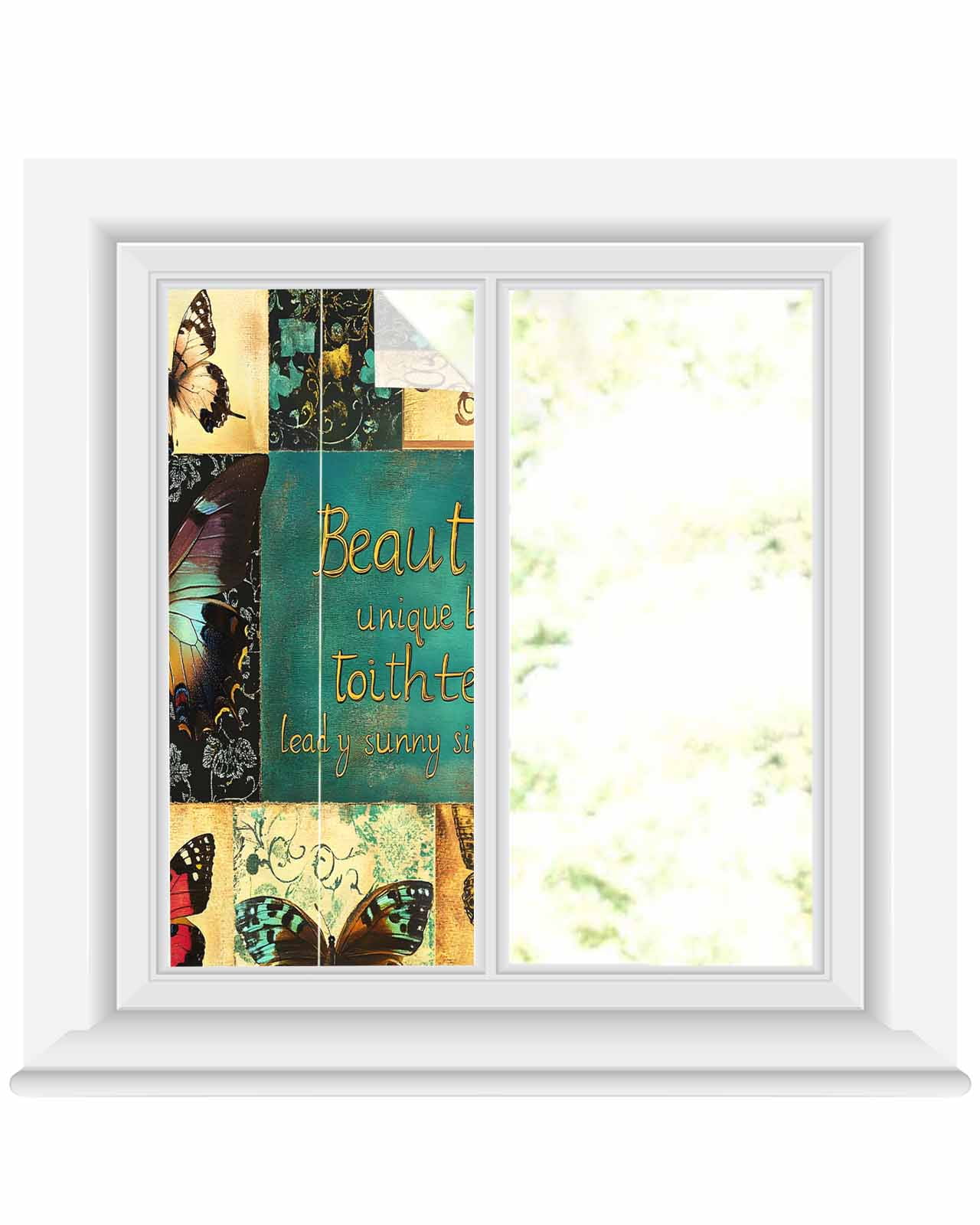 Window Privacy Film Vintage Butterfly Stained Glass Window Film ...