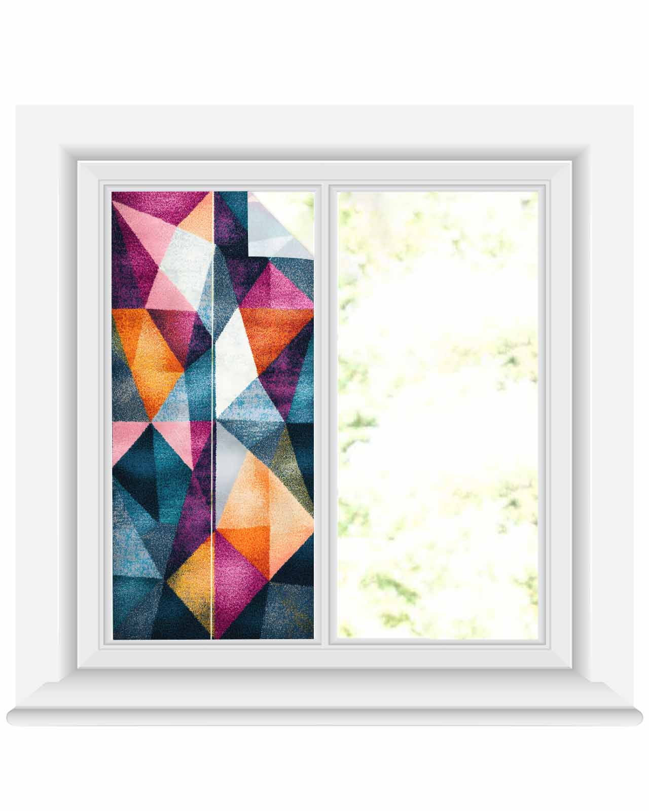 Window Privacy Film Vintage Coloful Rhombus Stained Glass Window Film ...