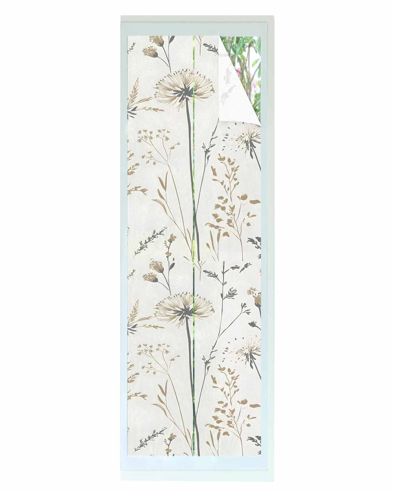 Window Privacy Film Vintage Floral Botanical Stained Glass Window Film ...